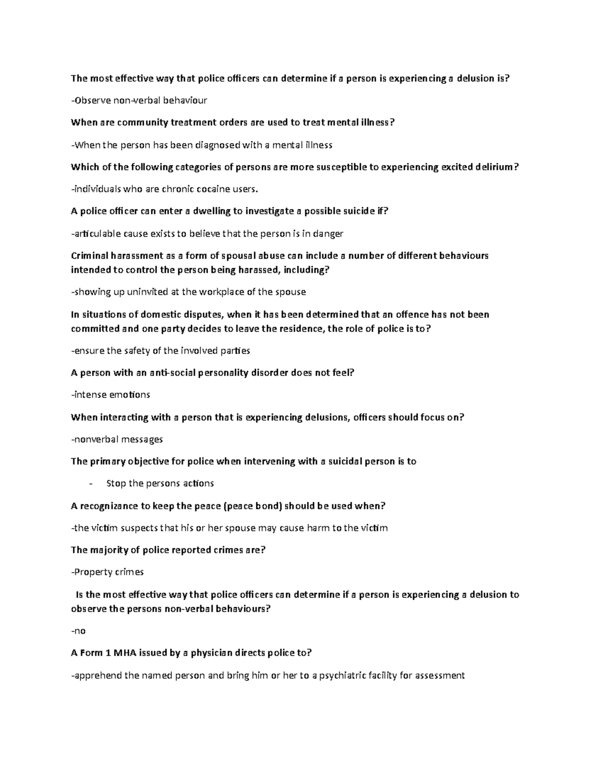 Police Intervention in Mental Health and Domestic Abuse - Studocu