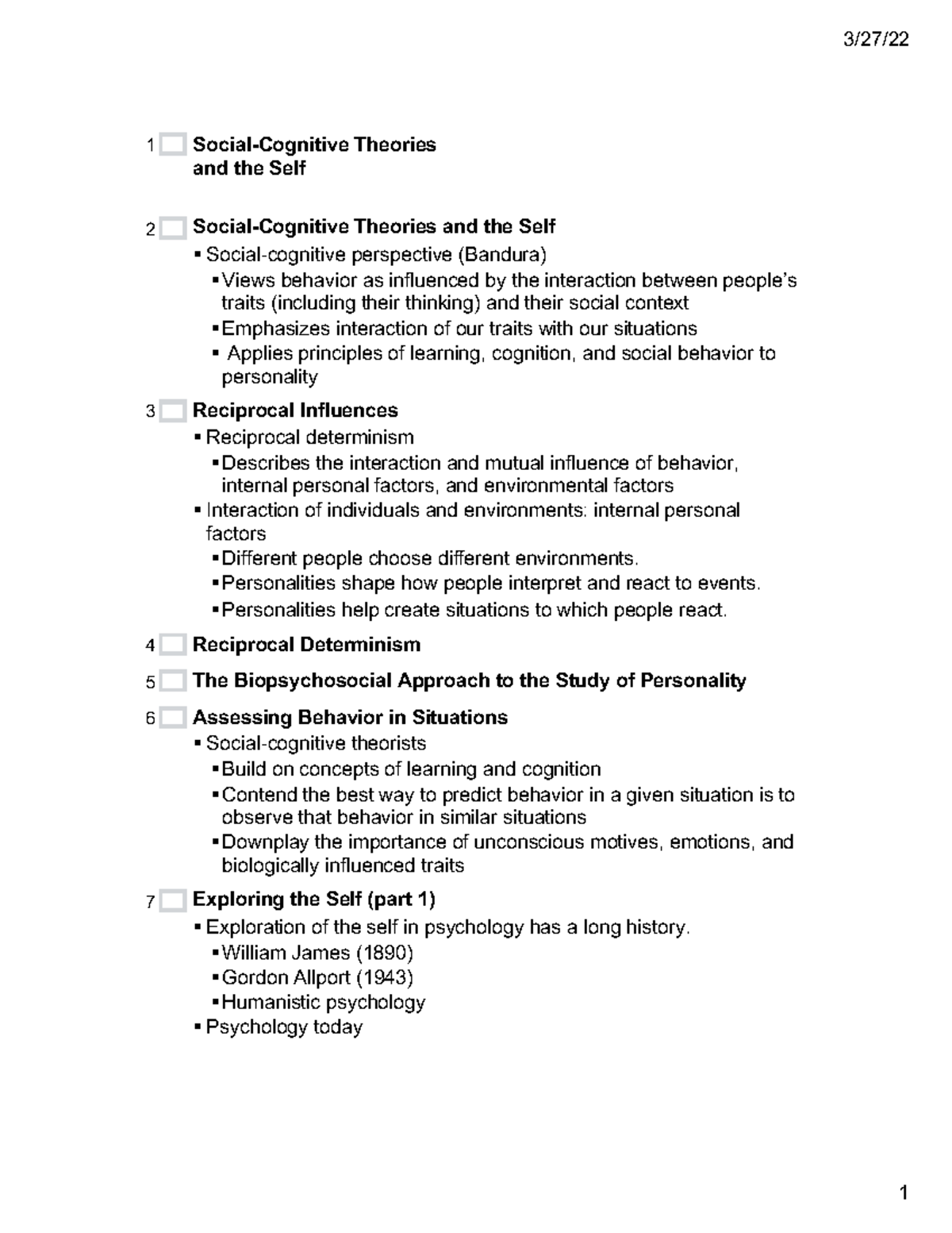 Myers 12emods lectureslides mod47 - 1 Theories and the Self 2 Theories ...