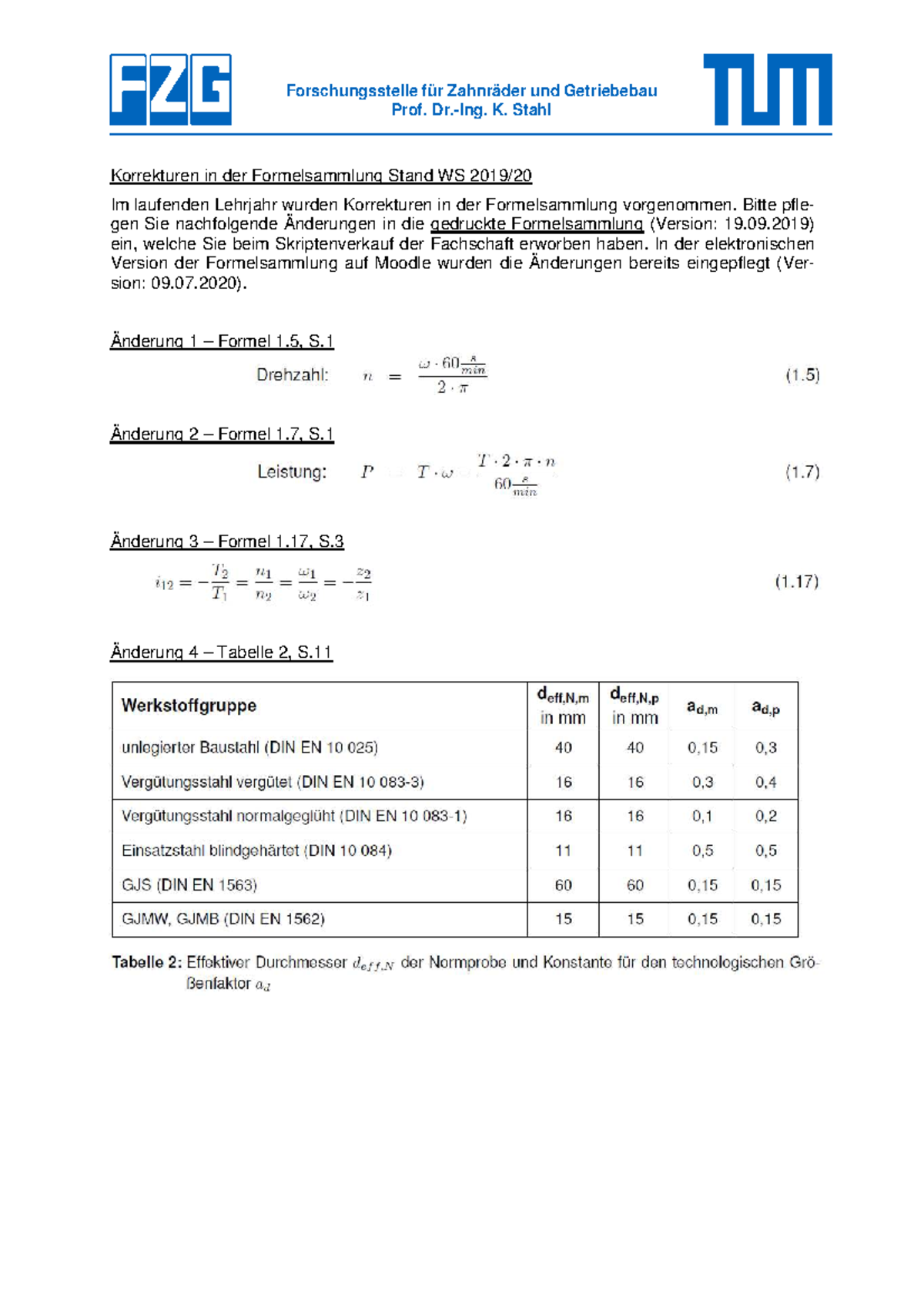 Update Formelsammlung - Warning: TT: undefined function: 32 Lehrstuhl für Maschinenelemente ...