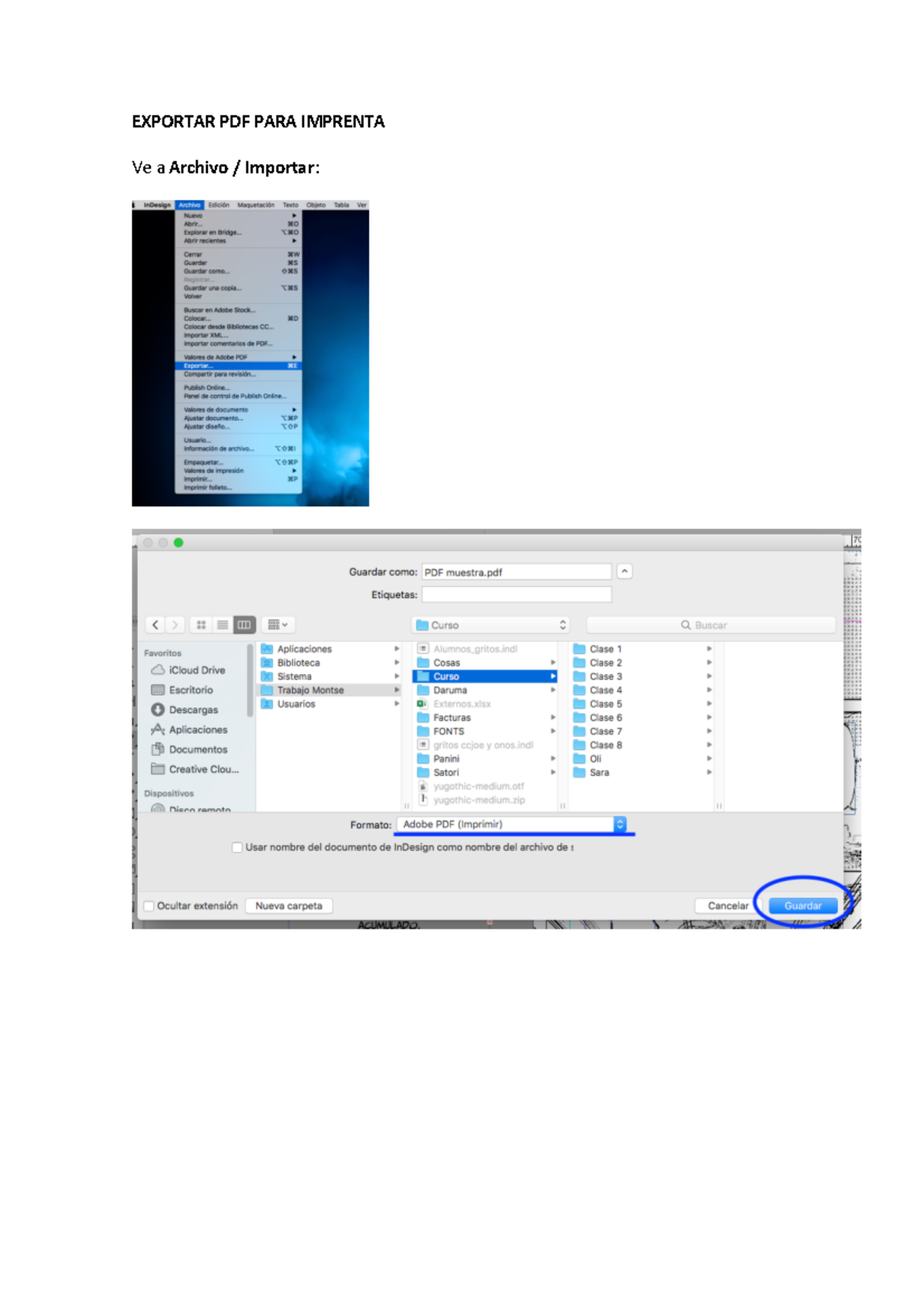 Exportar PDF PARA Imprenta - EXPORTAR PDF PARA IMPRENTA Ve a Archivo / Importar: Y sigue los ...