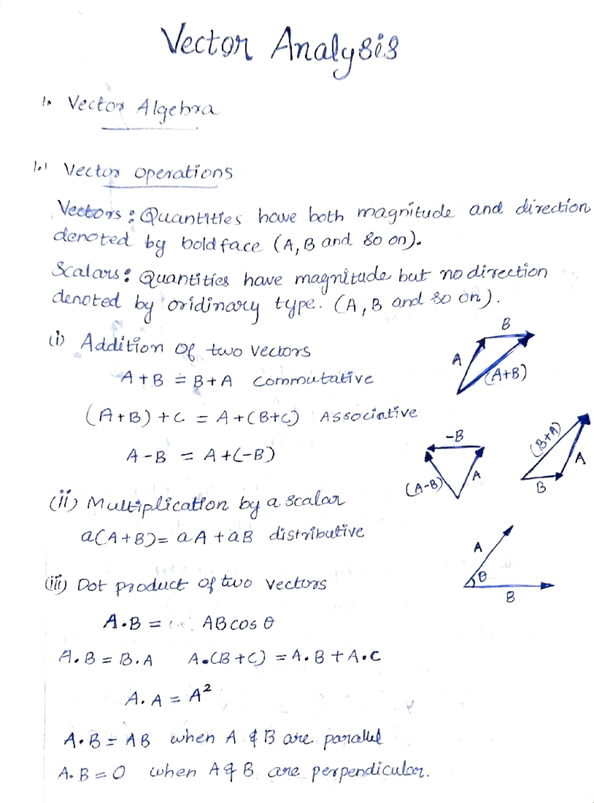 Vector Analysis Vecton Analy8i3 Ivectos L Vectos Openationss And