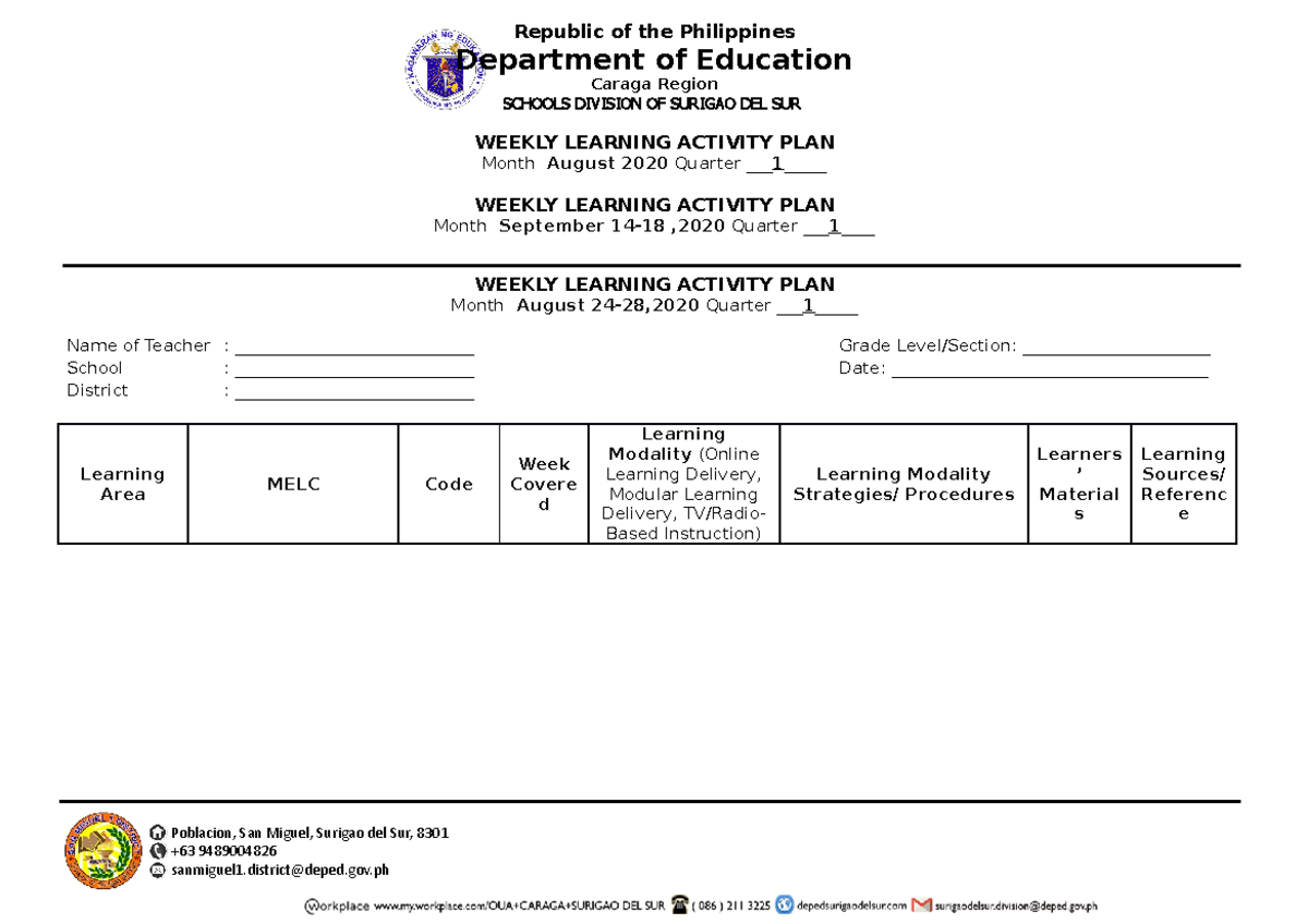 TLE 10 weekly accomplishment - Poblacion, San Miguel, Surigao del Sur ...
