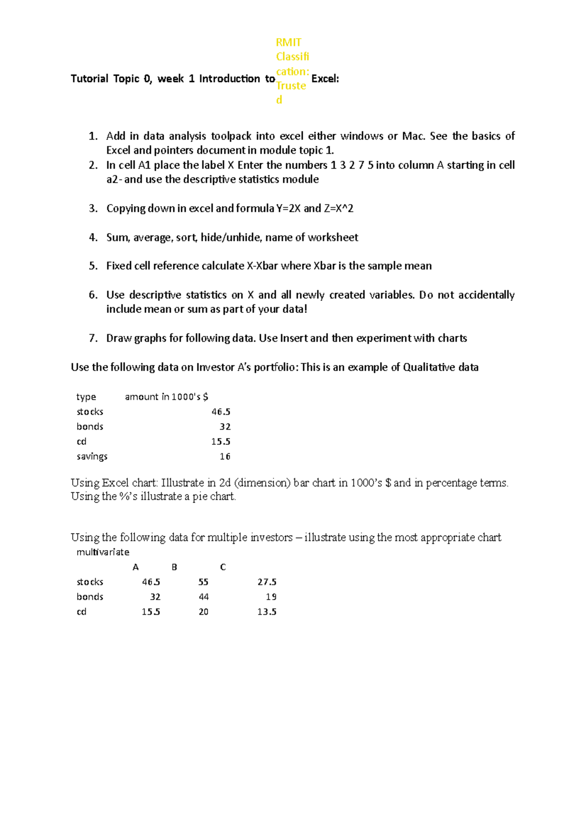 Tutorial Week 1 Topic 0 Introduction To Excel Tutorial Topic 0 Week tutorial-week-1-topic-0-introduction-to-excel-tutorial-topic-0-week