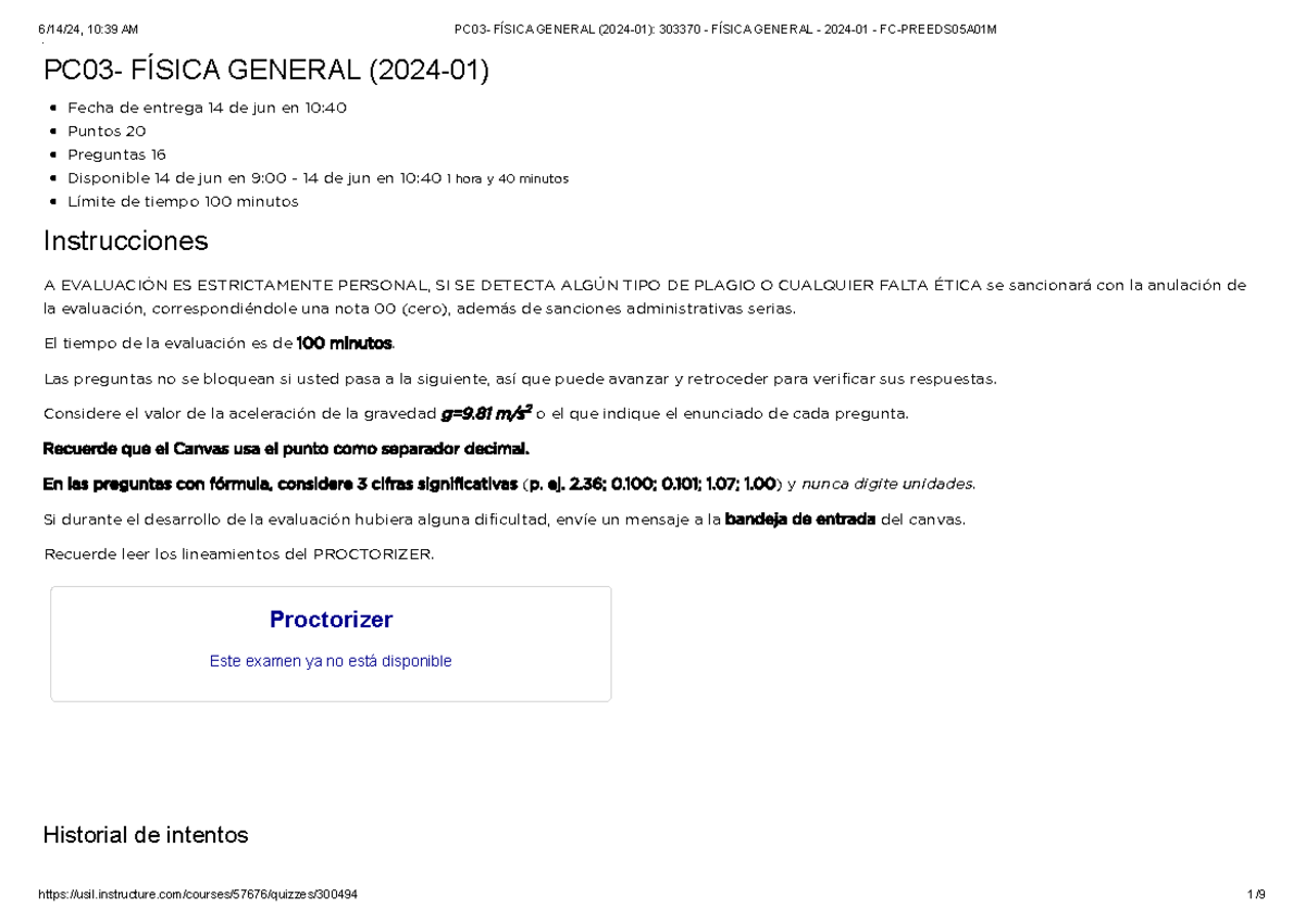 PC03- Física General (2024-01) 303370 - Física General - 2024-01 - FC ...