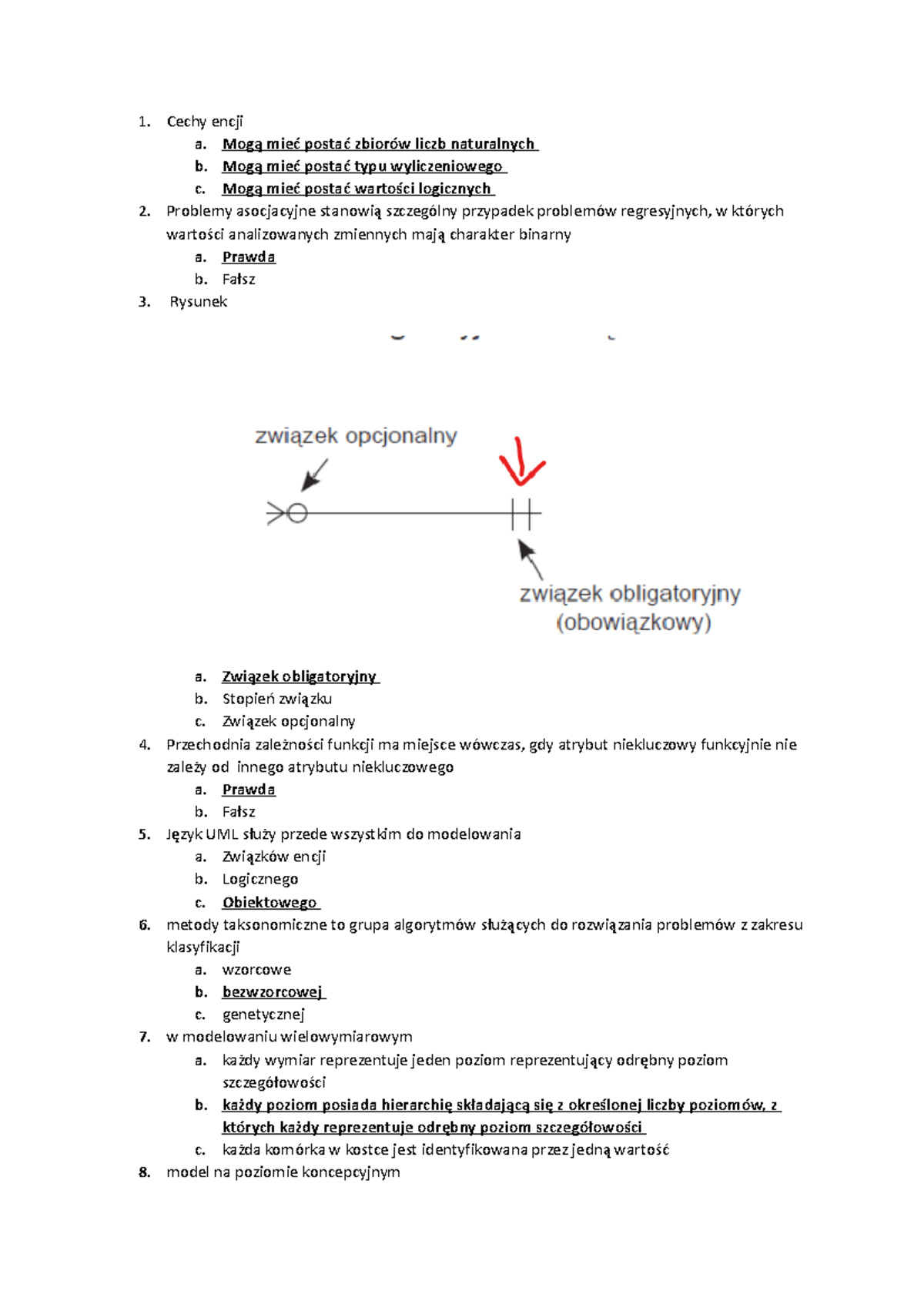 Przetwarzanie danych - ccccccccccccc - Cechy encji a. Mogą mieć postać ...