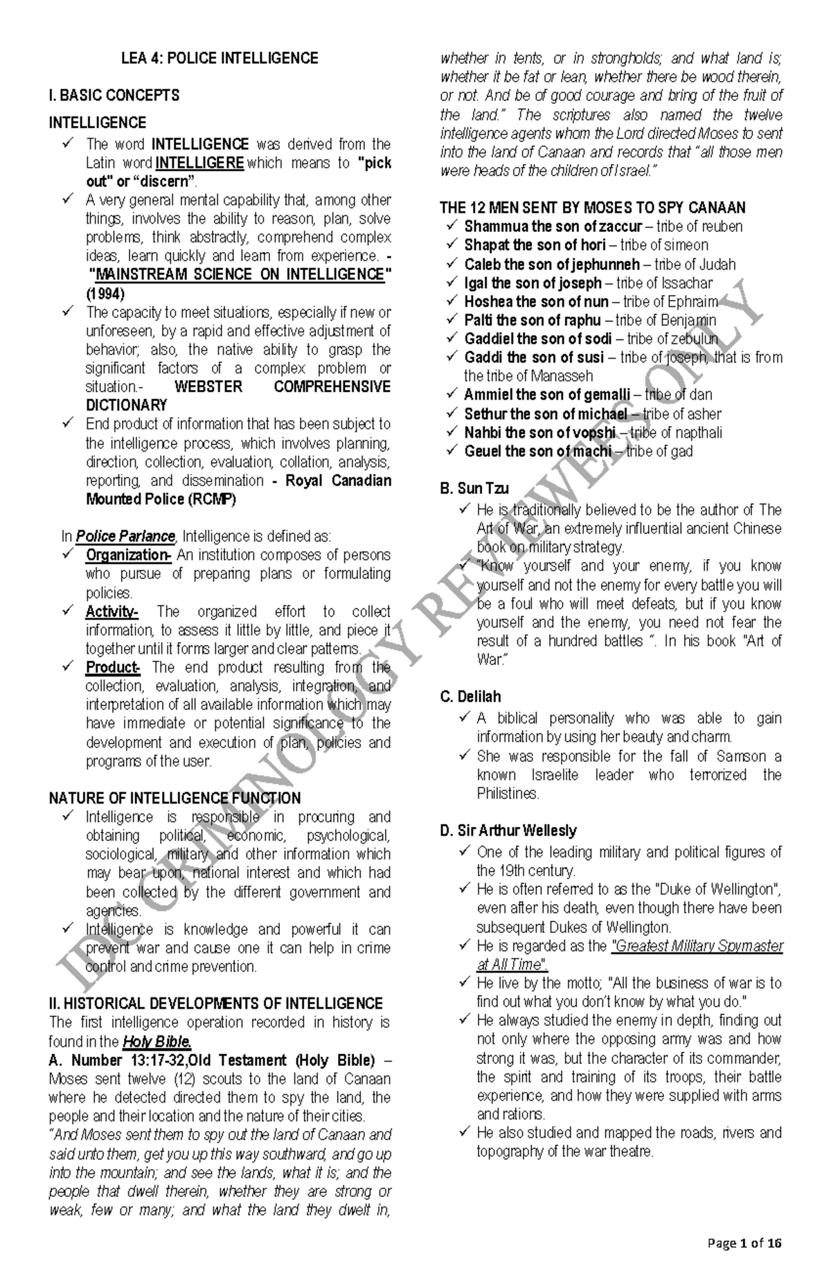 Police Intel - TAKE TIME. - LEA 4: POLICE INTELLIGENCE I. BASIC ...