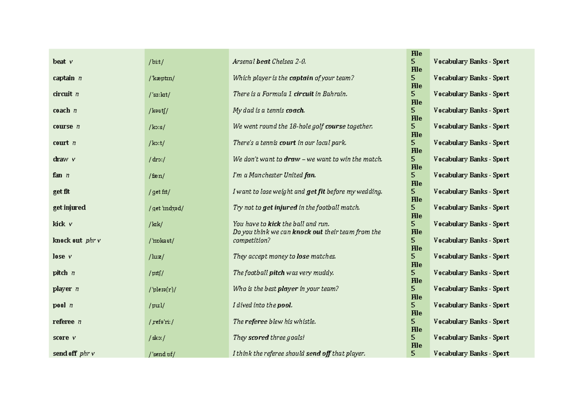 Int Target Voc file 5 - Noywslalaşdmdm - beat v /biːt/ Arsenal beat ...