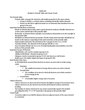 CHEM 105 module 8 - Atomic Bonding. All notes from slides and verbal ...