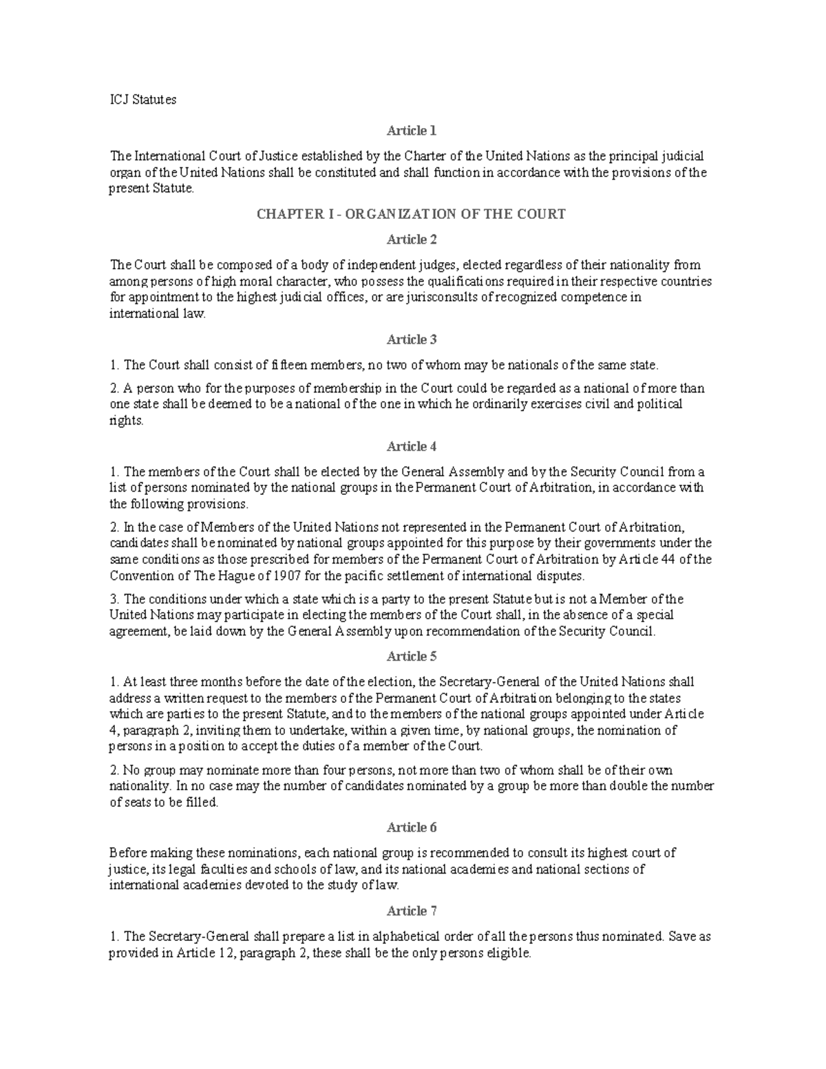 ICJ Statutes - Public International Law resources - ICJ Statutes ...