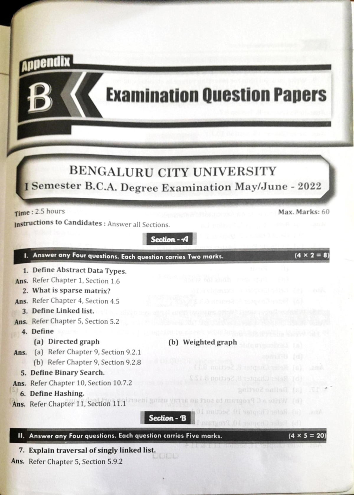 Data structures in C - appendix Examination Question Papers BENGALURU ...