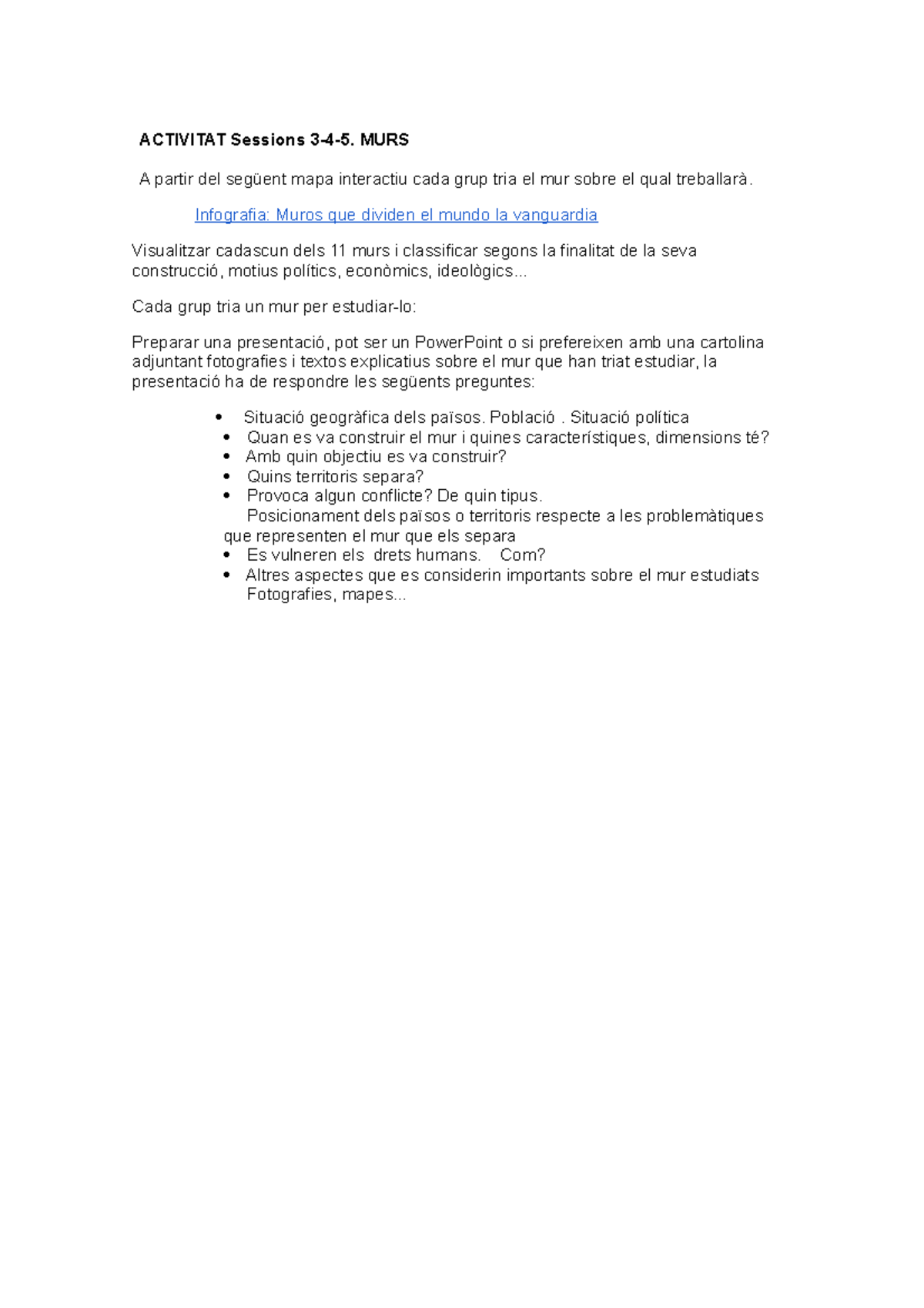 Activitat sessions 3-4-5 MURS - Ox - Studocu