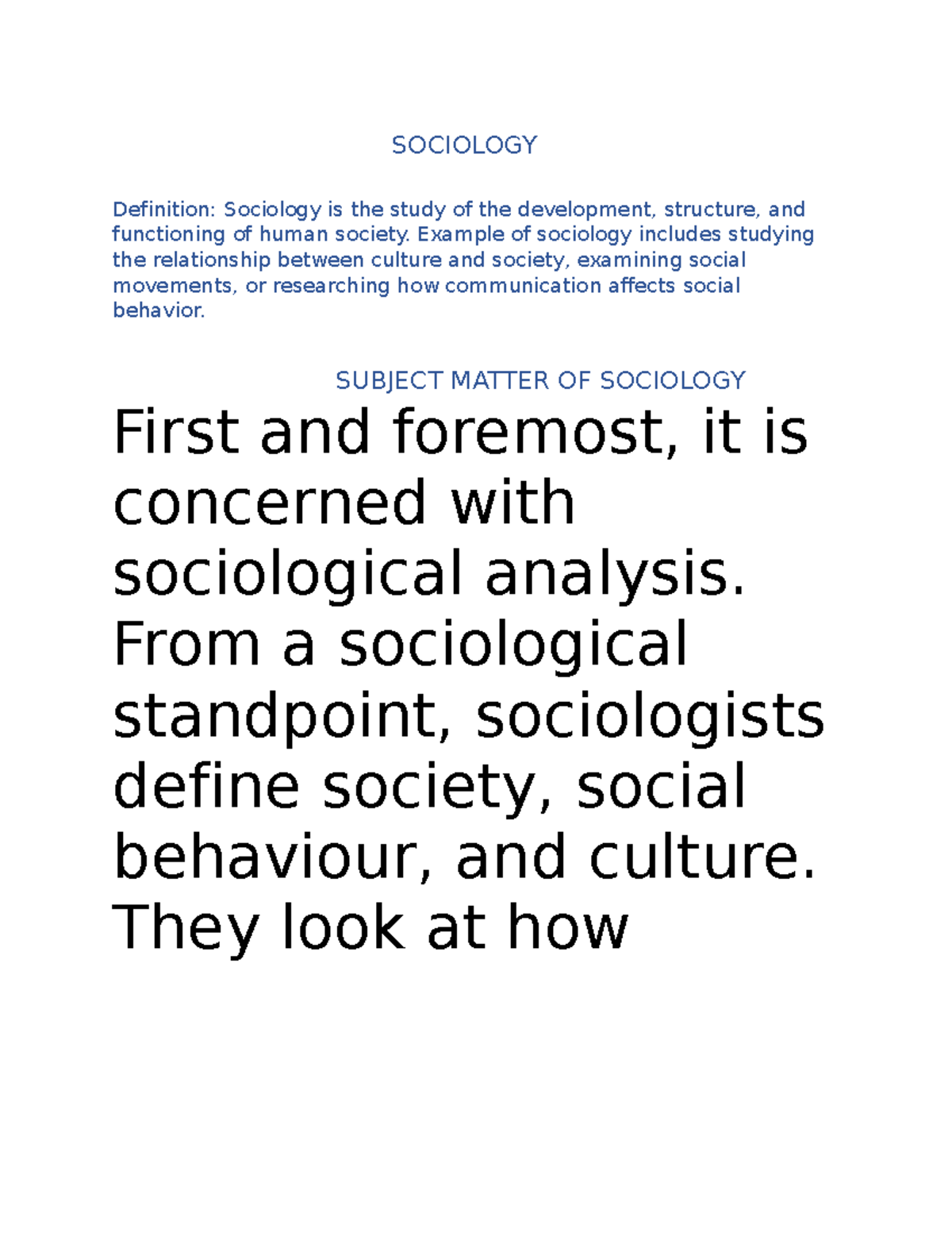 Sociology - Example of sociology includes studying the relationship ...