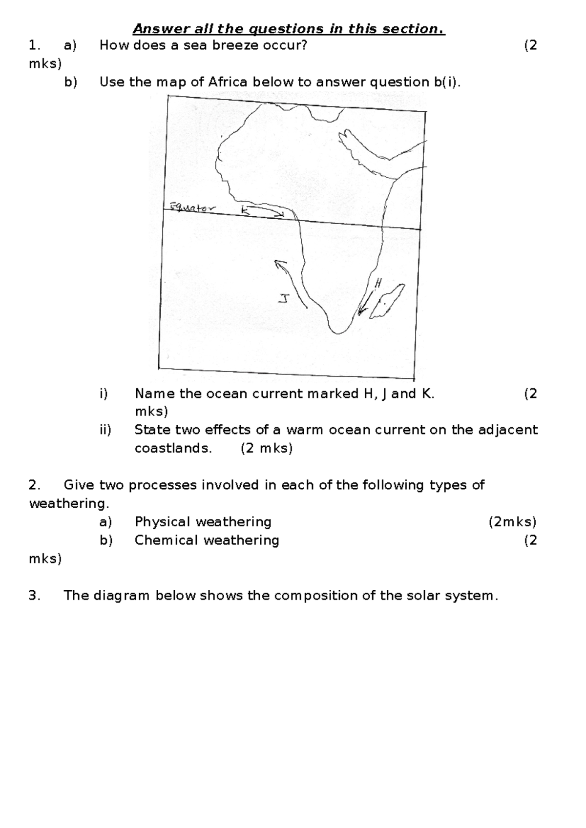 Geography 1 - Very helpful - Answer all the questions in this section ...