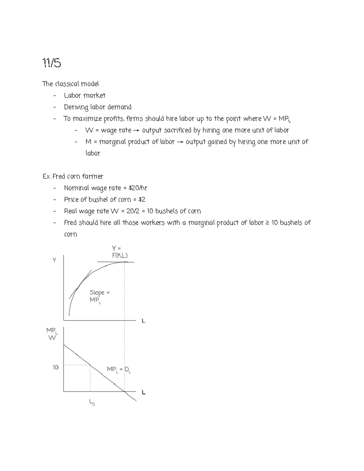 Econ 162 21 - Kenneth Christianson - 11/ The classical model - Labor ...