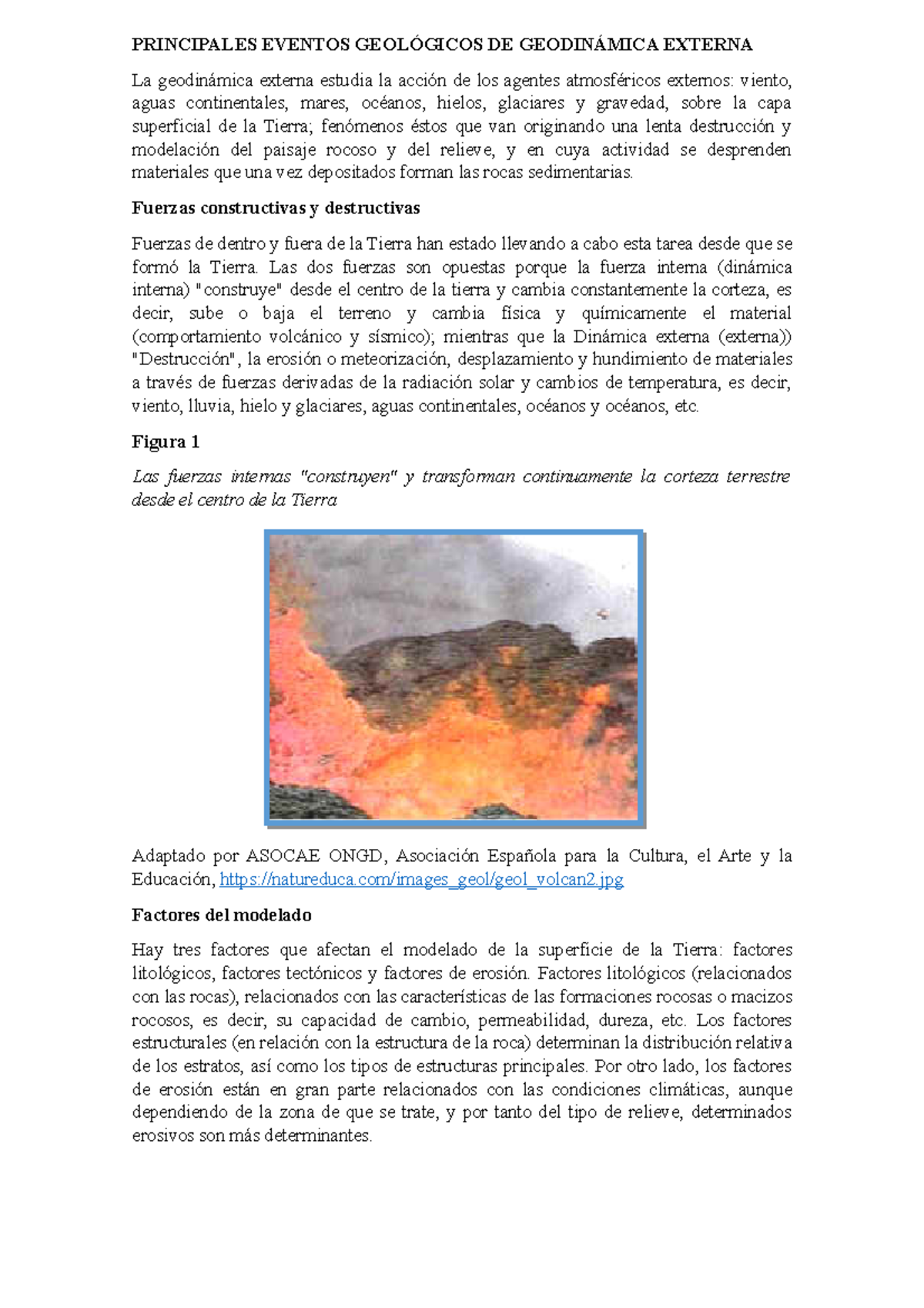 Principales Eventos Geológicos DE Geodinámica Externa - PRINCIPALES ...