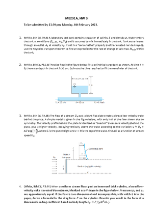 ME231 A HW1 - ASSIGNMENT - ME231A, HW 1 To be submitted by 11:59 pm, Saturday, 21st January 2023 ...