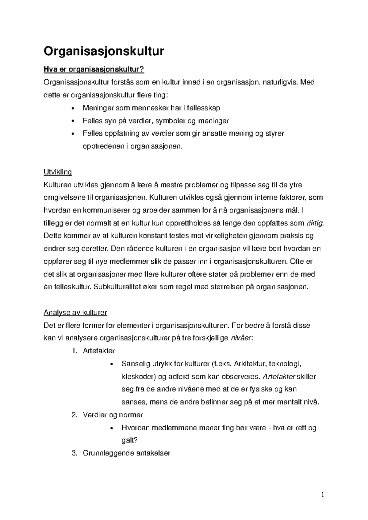 Organisasjonskultur - Innføring i kapittel 4 - Hvordan organisasjoner fungerer ...