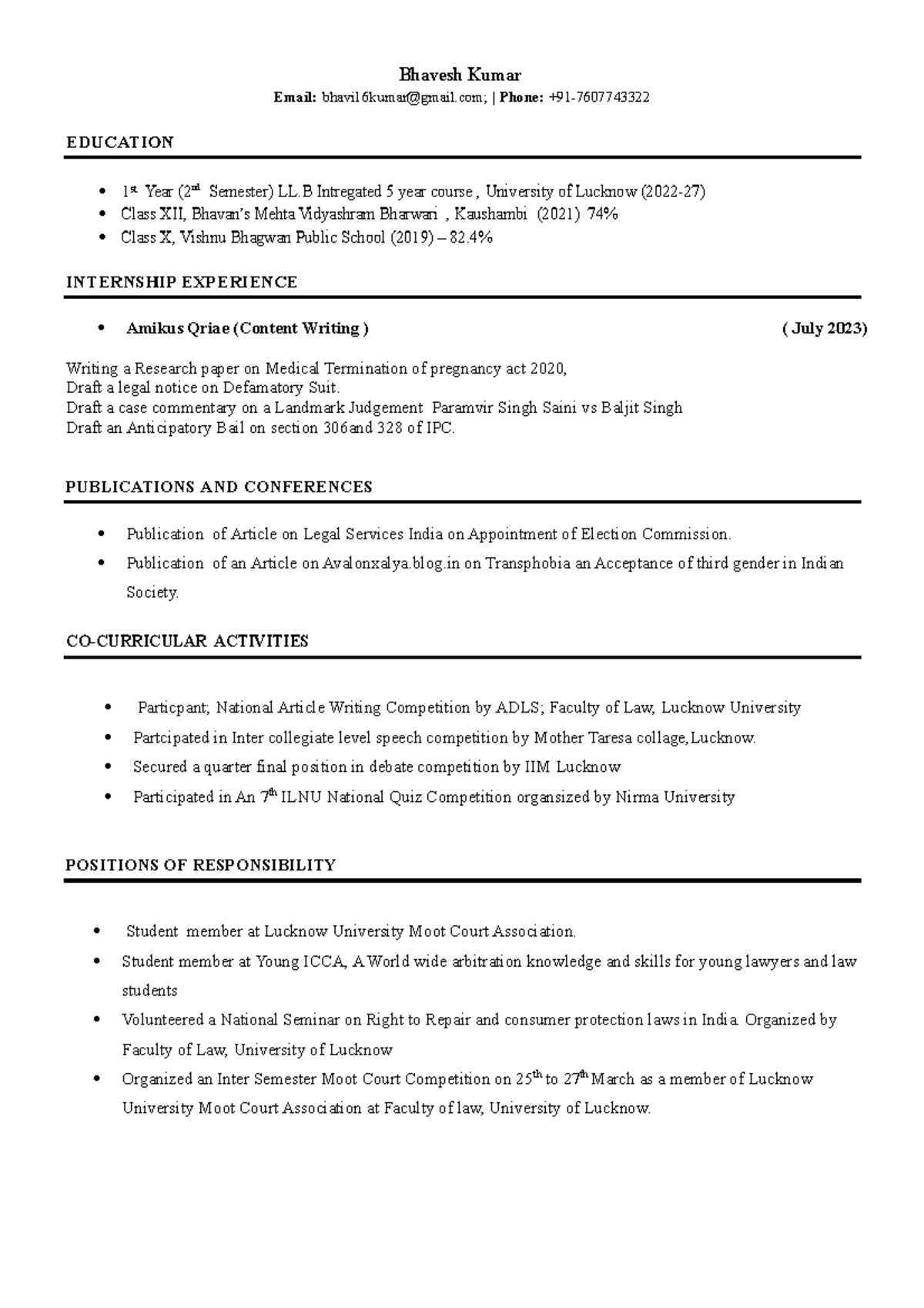 Bhavesh real resume (1) - Bhavesh Kumar Email: bhavi16kumar@gmail ...
