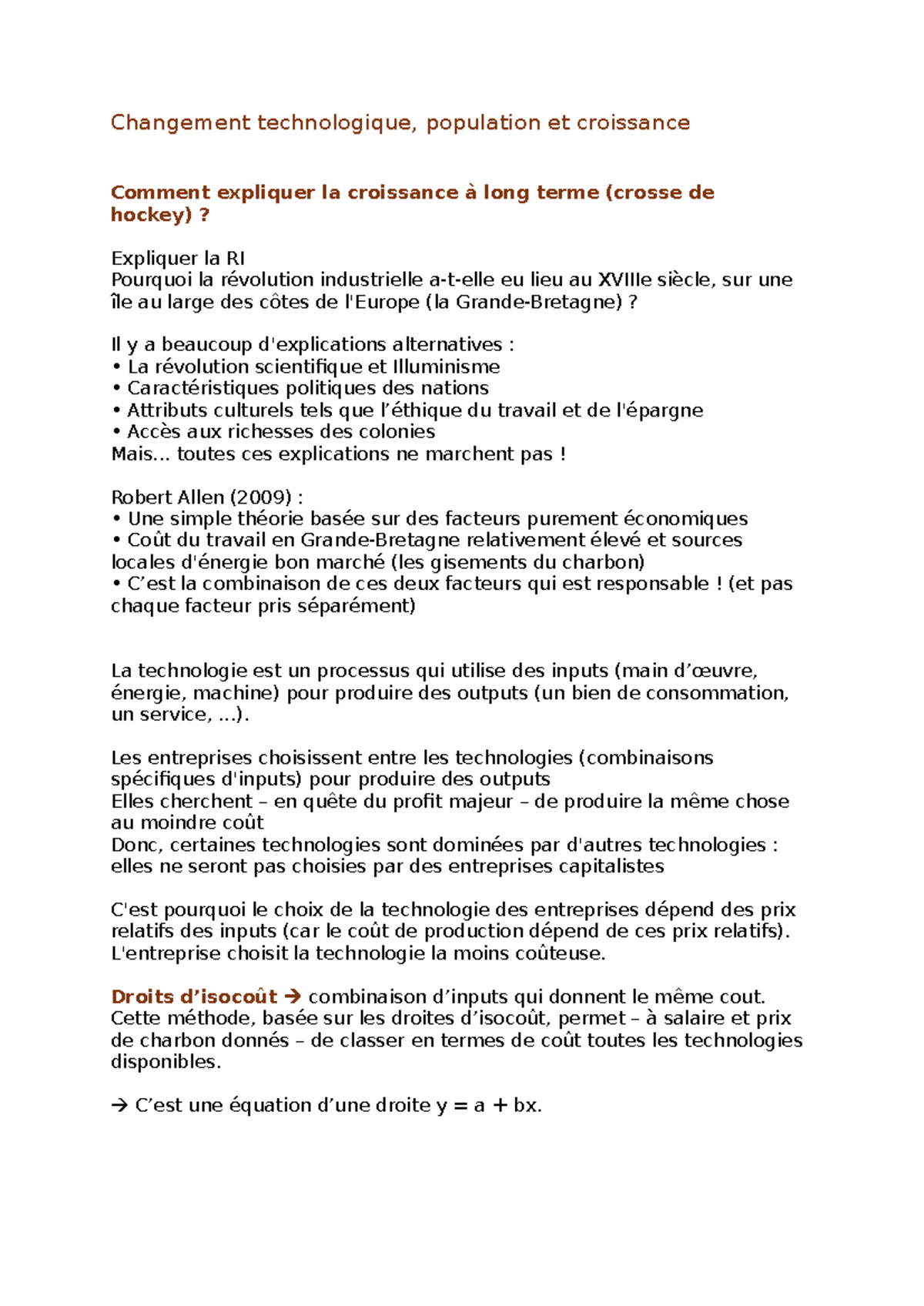 Changement technologique - .. toutes ces explications ne marchent pas ...