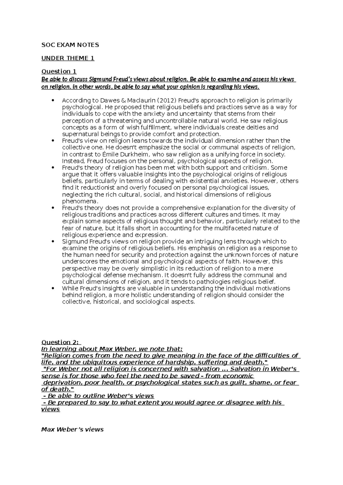 SOC EXAM Notes - SOC EXAM NOTES UNDER THEME 1 Question 1 Be able to ...