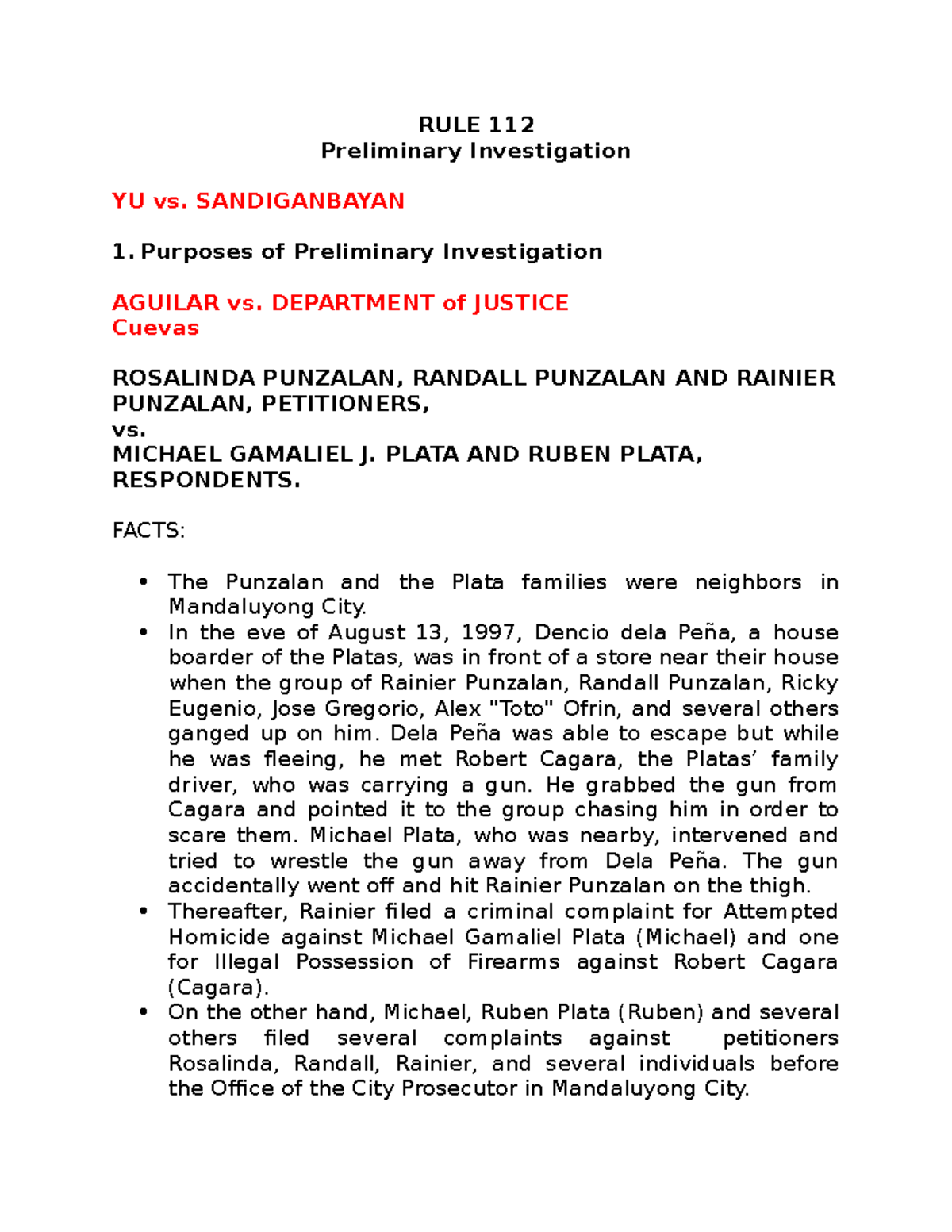 RULE 112 Criminal Procedure 1st Batch - RULE 112 Preliminary ...