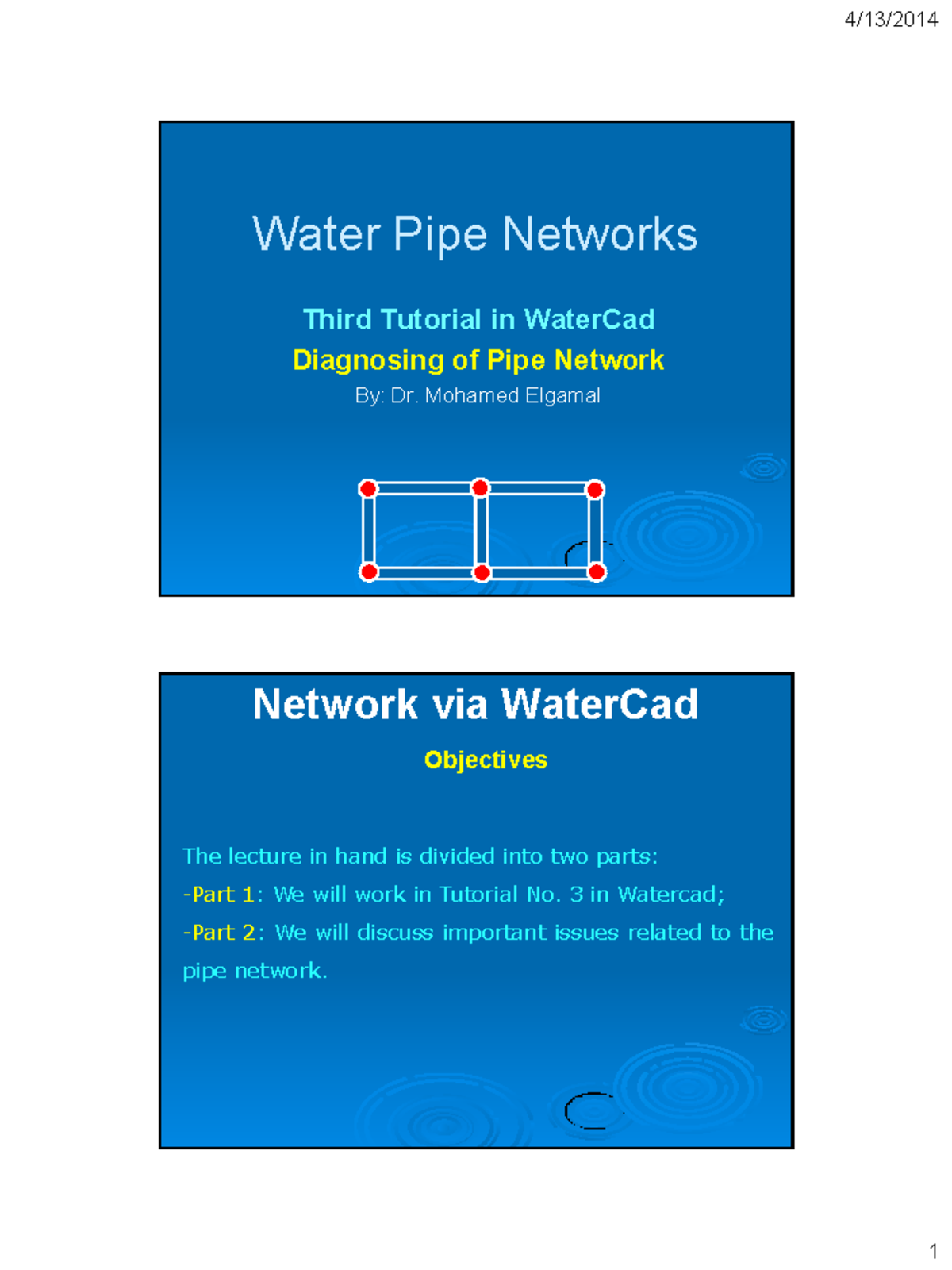 My Third Tutorial in Water Cad Pipe Netwo - WaterWater Pipe ...