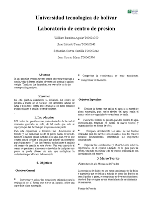 Reporte fluidos 05 - Universidad Tecnol ́ogica de Bol ́ıvar Laboratorio ...