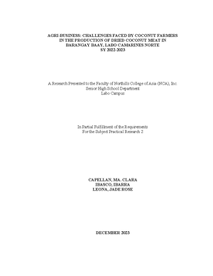 Capstone Format - CAPSTONE PROJECT FORMAT ARRANGEMENT OF CONTENTS Below ...