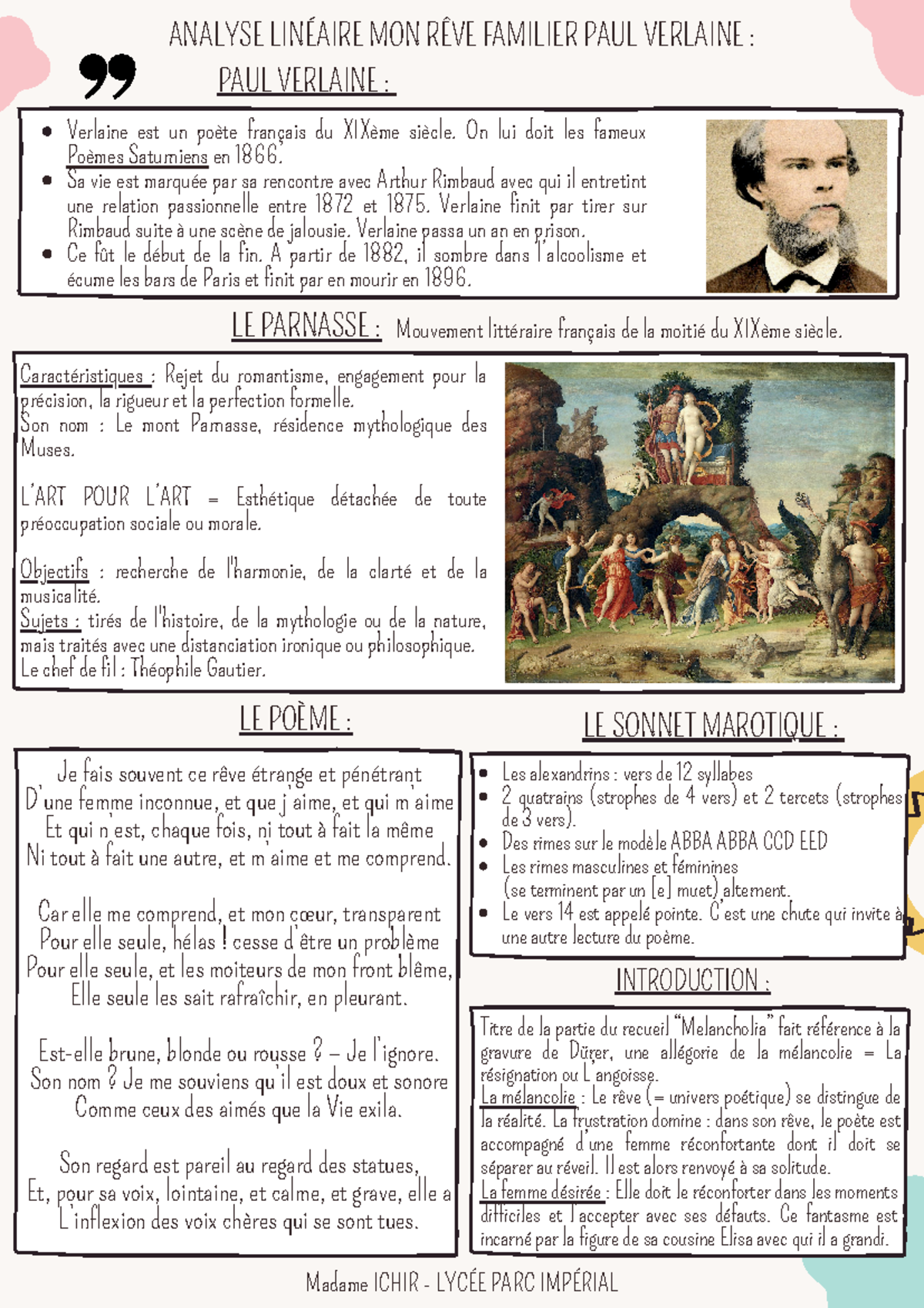 MON RÊVE Familier Verlaine - ANALYSE LINÉAIRE MON RÊVE FAMILIER PAUL ...
