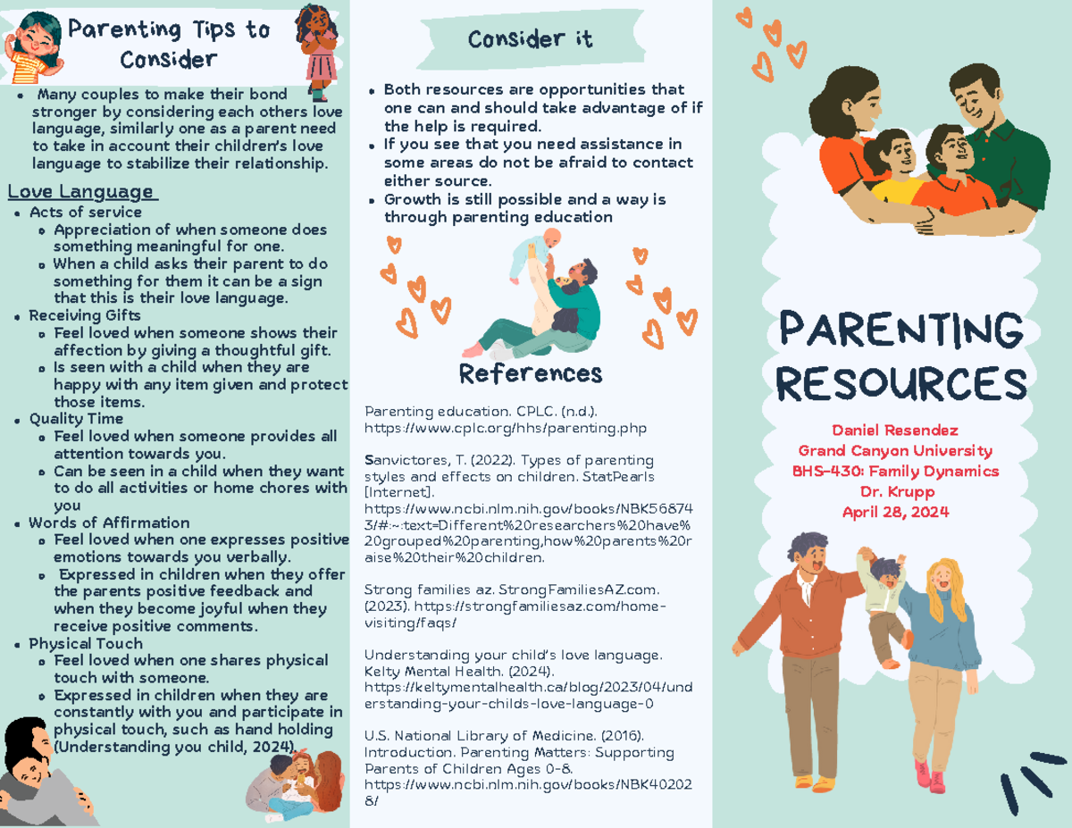 Family Information and Referrals Pamphlet - Parenting education. CPLC ...