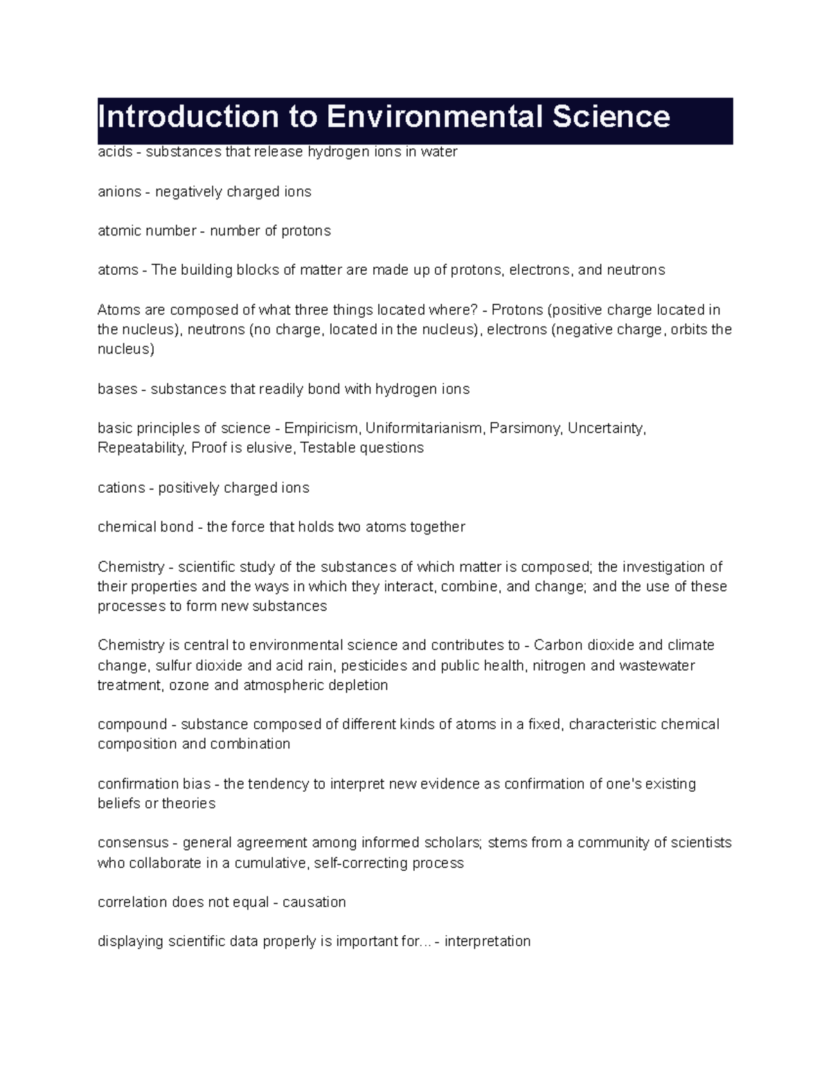 Lecture 2 Introduction To Environmental Science Introduction To