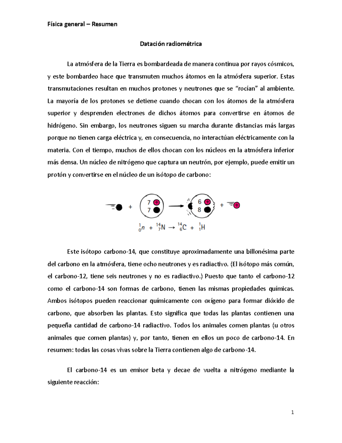 Física general - Datación radiométrica - Datación radiométrica La ...
