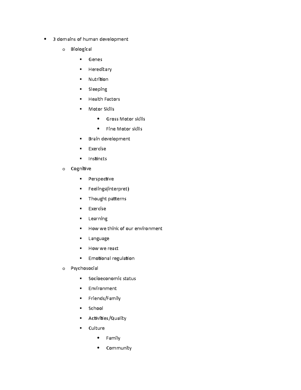 3 d Domains of Human Development - 3 domains of human development o ...