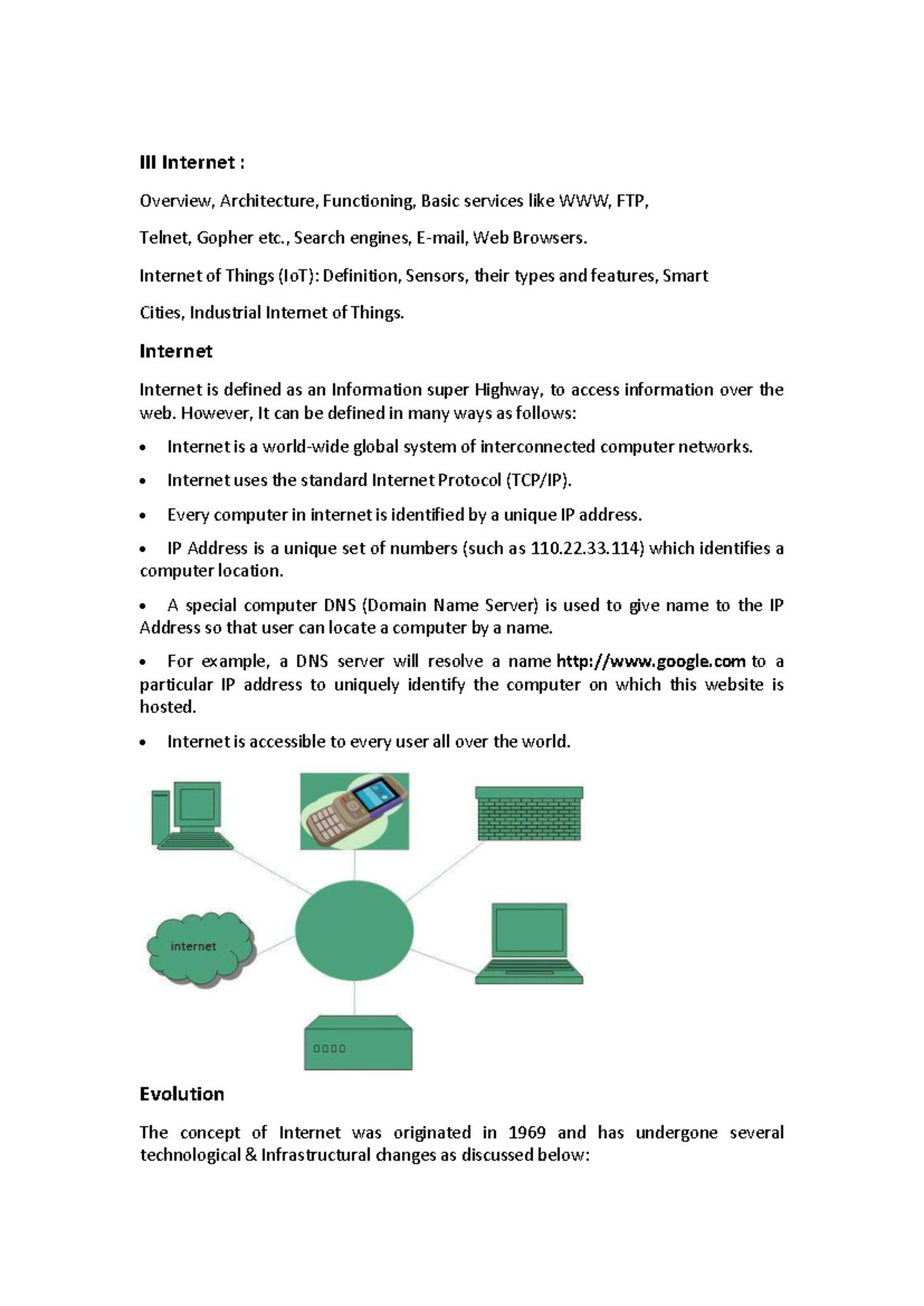 UNIT -3 of fcet - Okayy - III Internet : Overview, Architecture, Functioning, Basic services ...