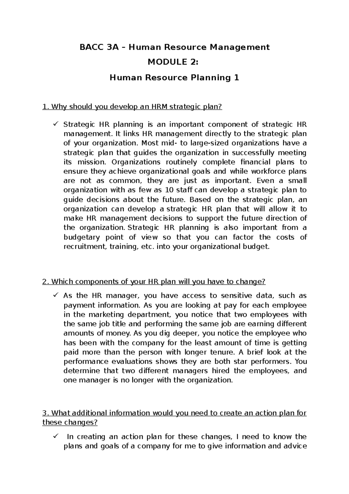 BACC 3 A - Human Resource Management - Module 2 - Human Resource ...