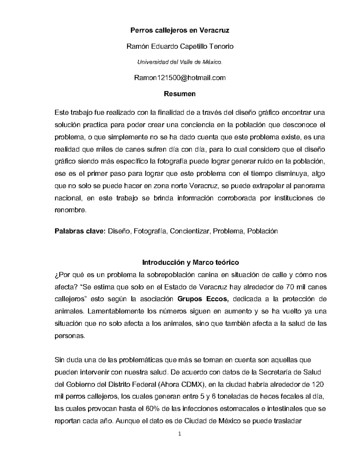 U6 Formato investigación - 1 Perros callejeros en Veracruz Ramón ...