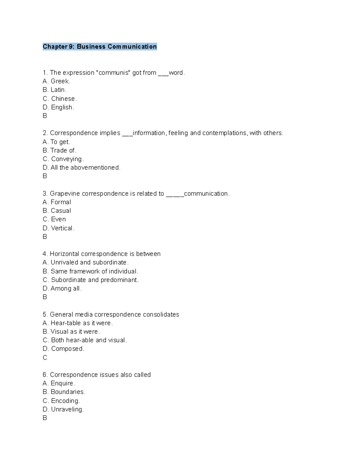 Chapter 9 Business Communication - Chapter 9: Business Communication ...