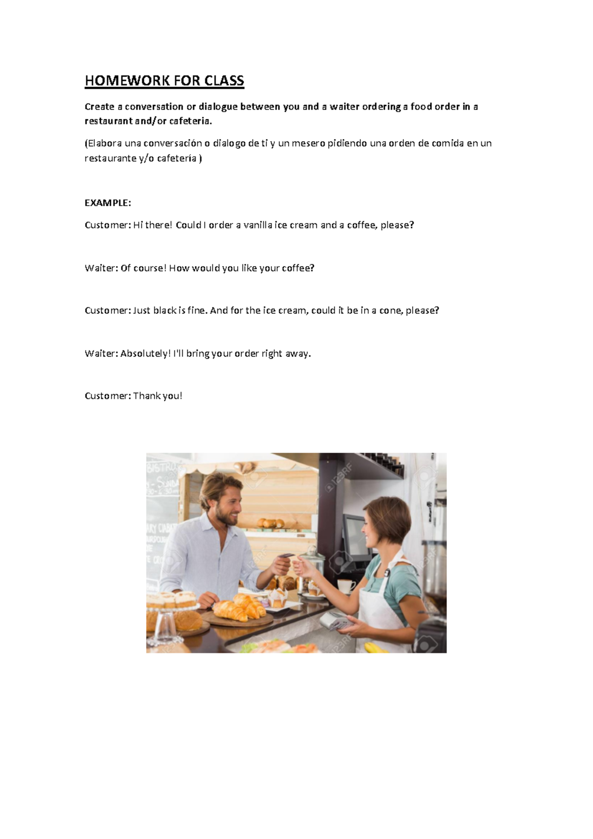 Homework FOR Class - HOMEWORK FOR CLASS Create a conversation or ...