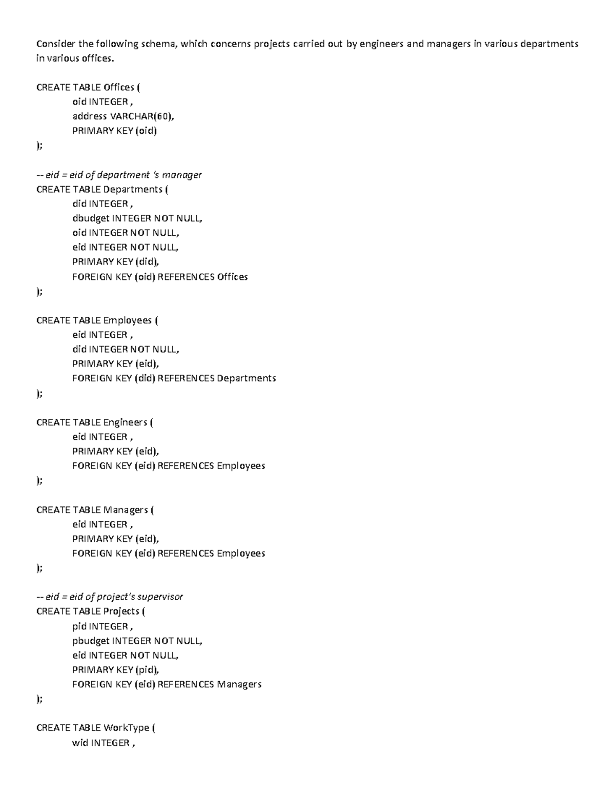 T07-triggers - Tutoiral 7 - Consider the following schema, which ...