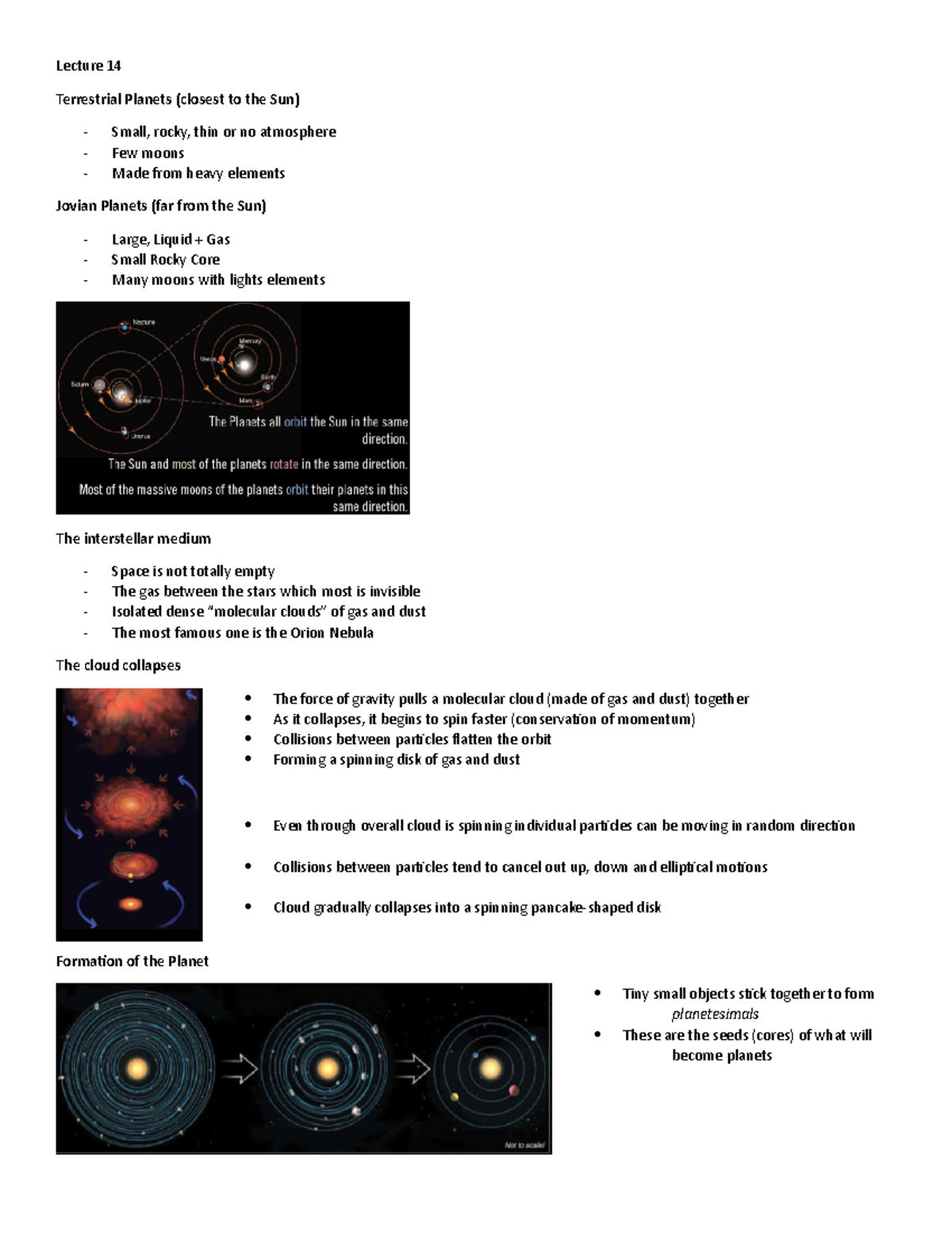 Lecture 14 - Lecture 14 Terrestrial Planets (closest to the Sun) Small ...