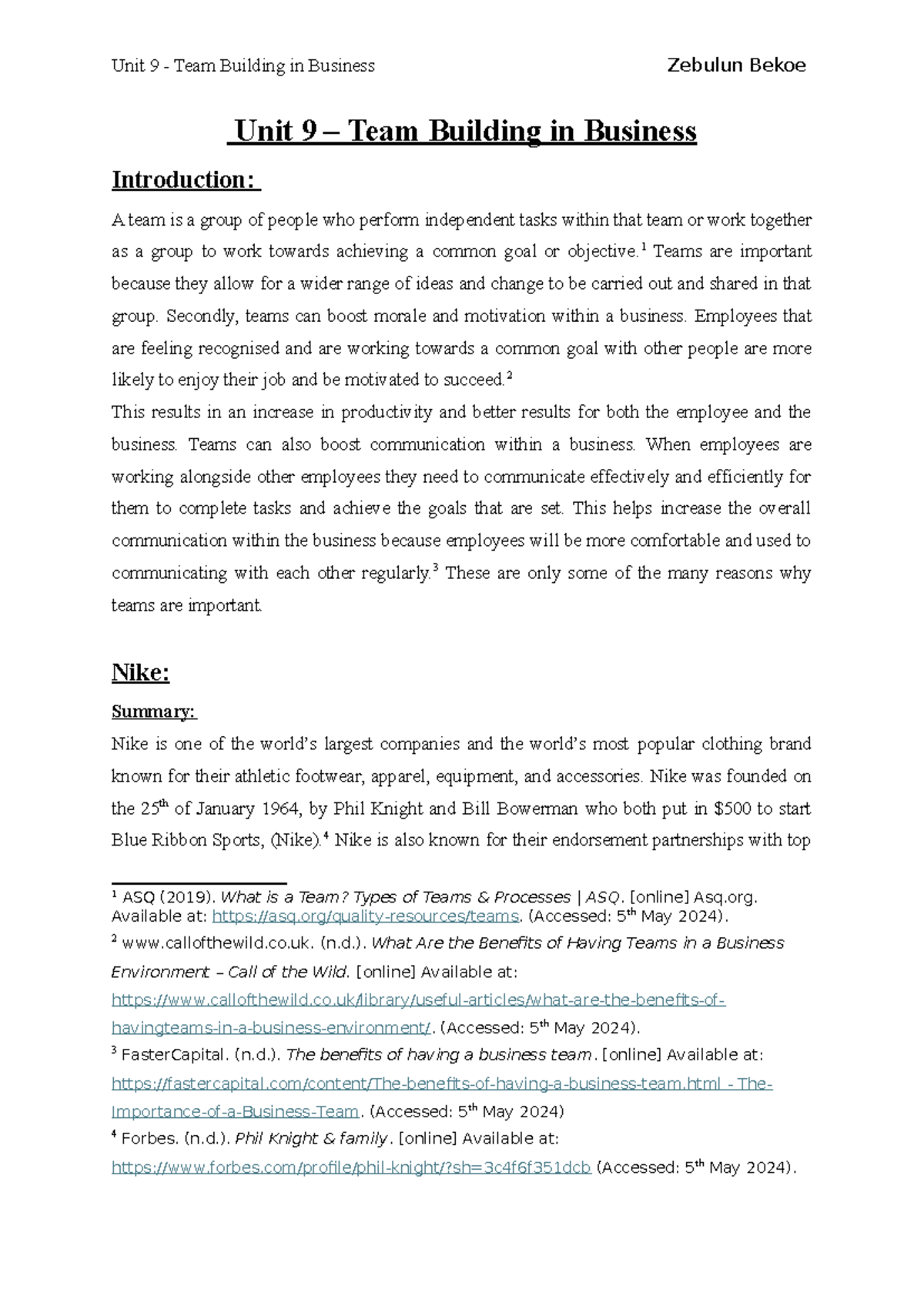 unit 9: team building in business p1, p2, p3, p4, m1, m2, d, d2 - Unit ...