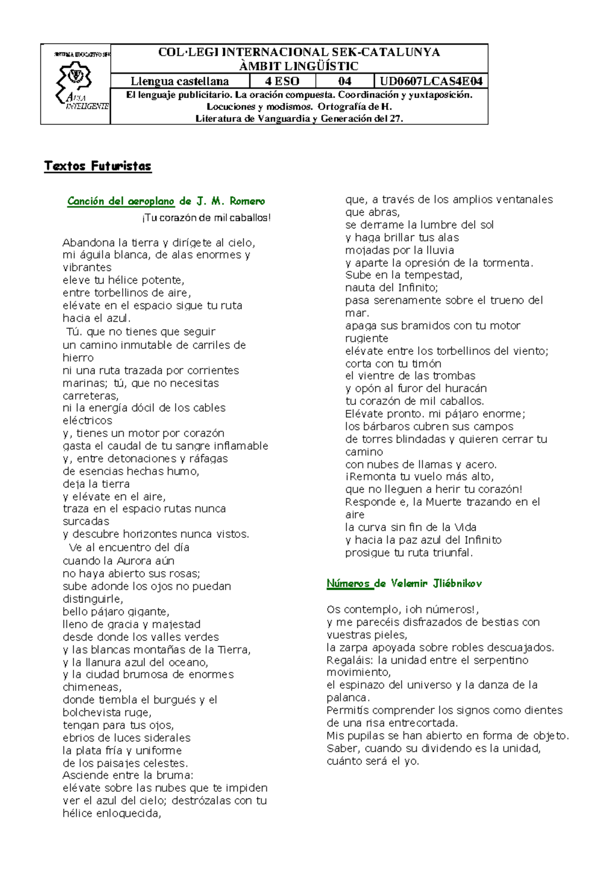 Textos+vanguardistas - COL·LEGI INTERNACIONAL SEK-CATALUNYA ÀMBIT ...