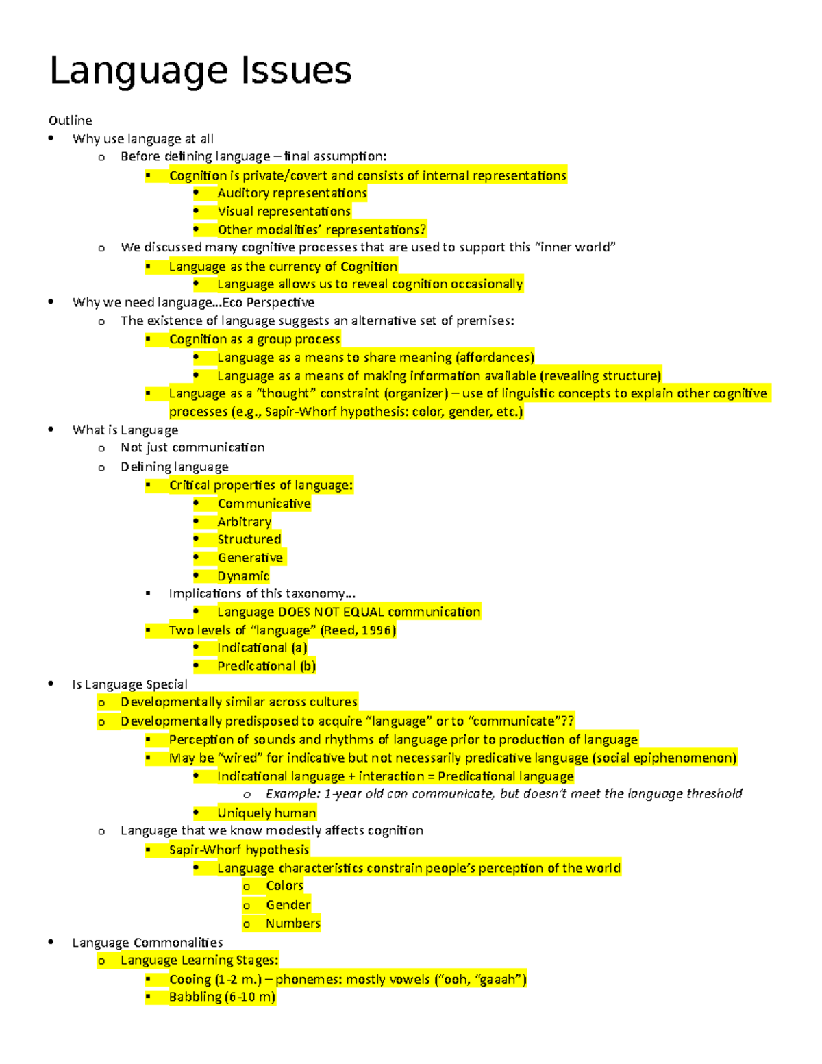 Language Issues - Lecture notes 12-13 - Language Issues Outline Why use ...