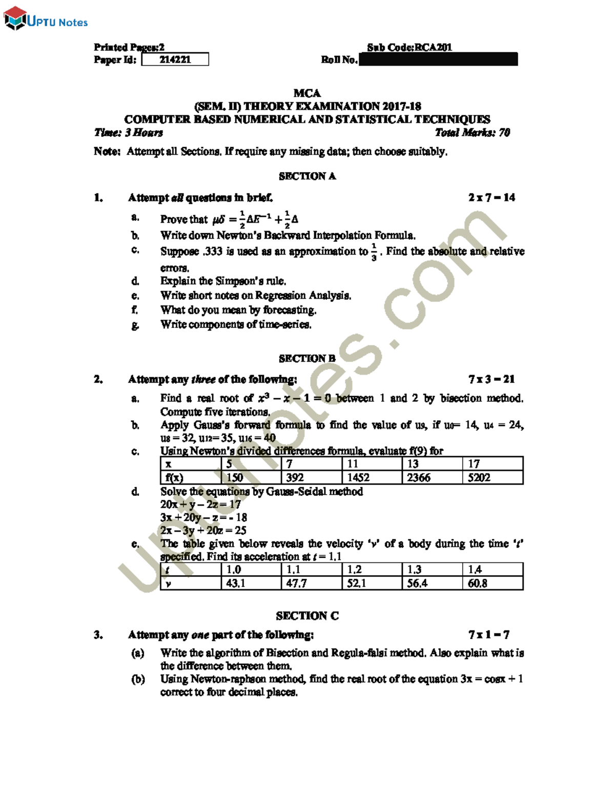 Computer- Based- Numerical-AND- Statistical- Techniques-RCA201 - - Studocu
