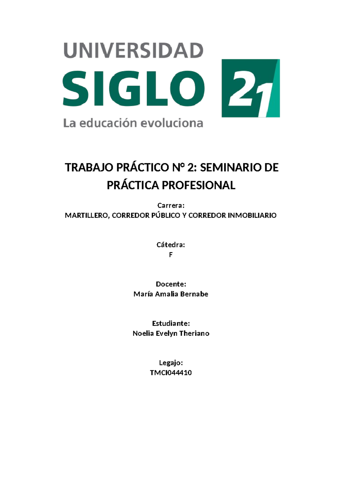 Tp 2 Seminario De Practica Profesional Trabajo Práctico N 2