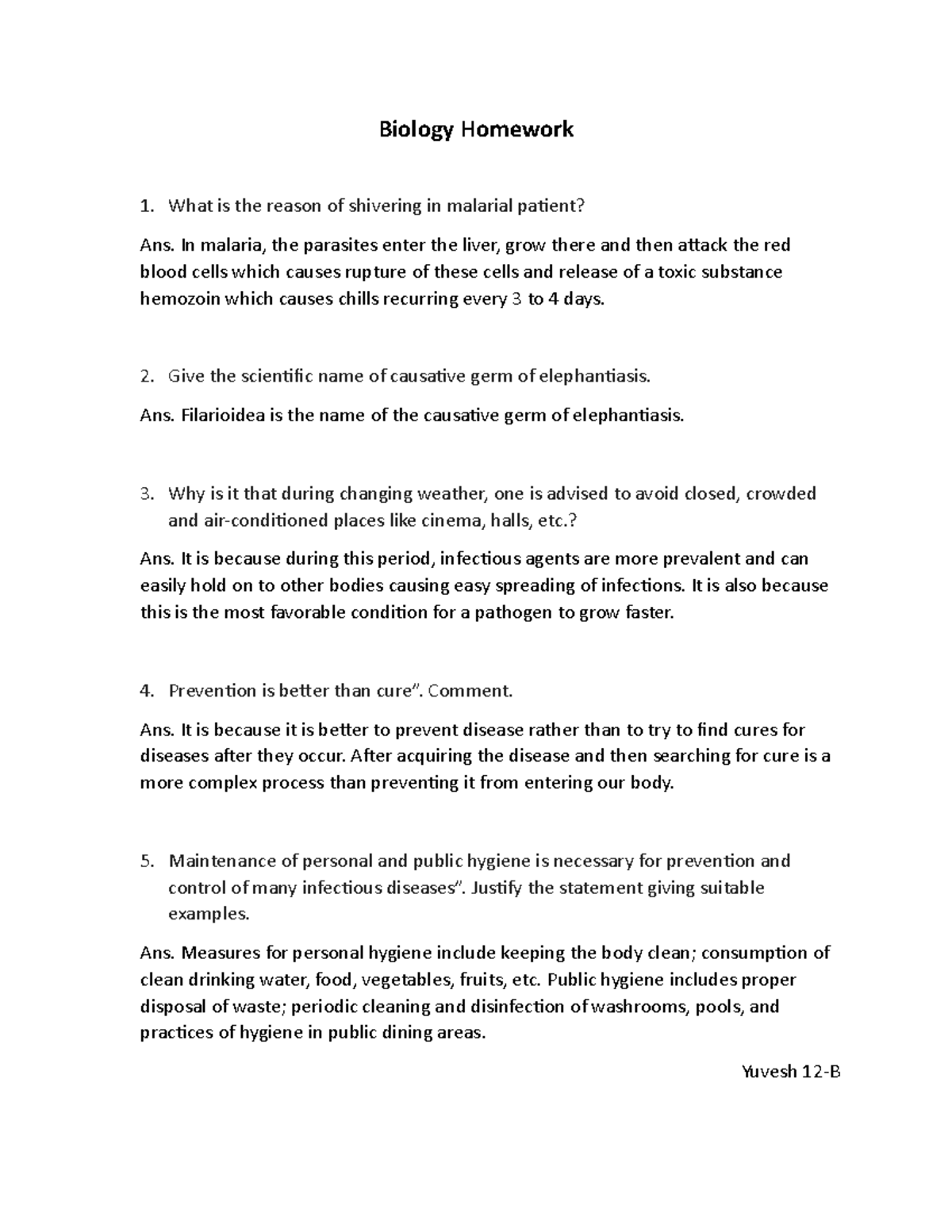 Biology Homework done in grade 12 dont even bother - Biology Homework ...