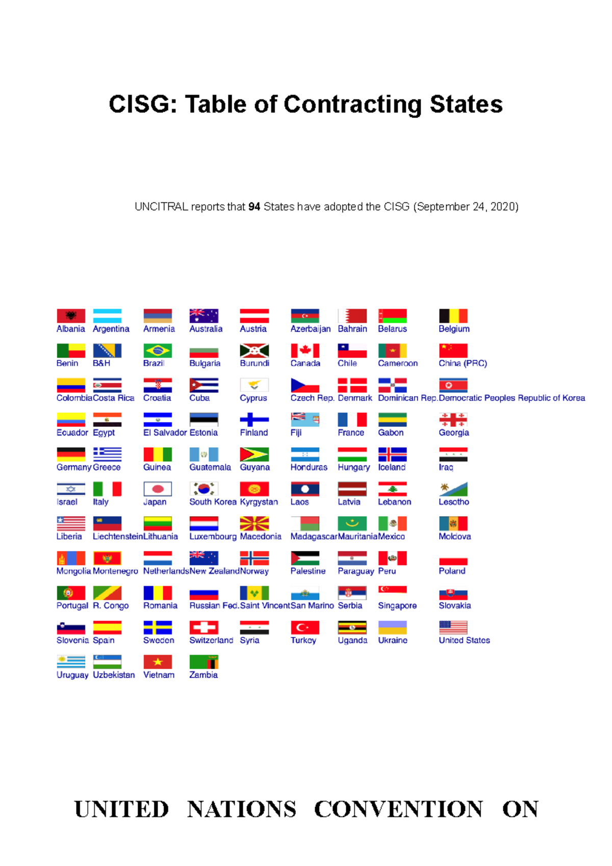 Recht internationalisering hbo saxion leerjaar 1 - CISG: Table of ...