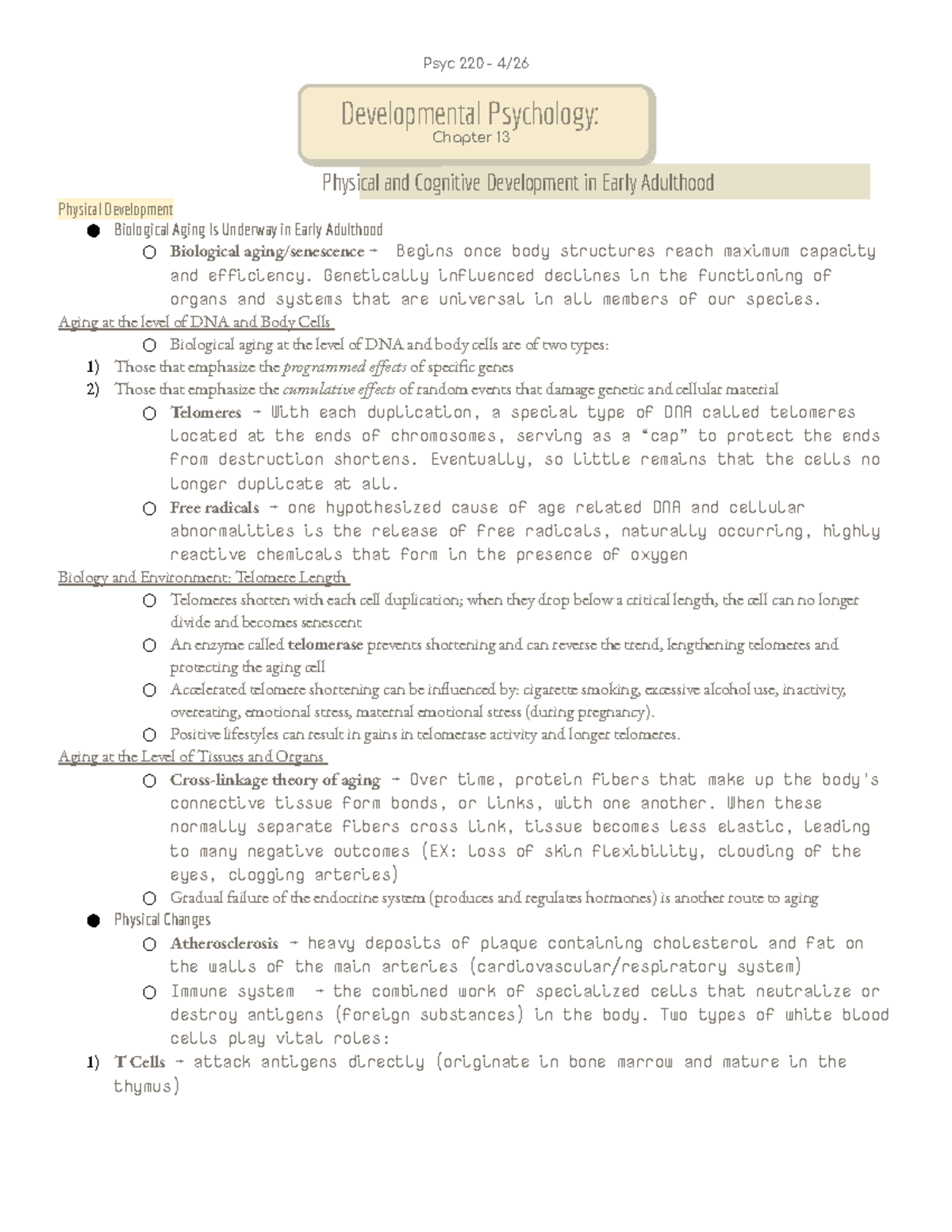 Psyc 220 Chapter 13 Textbook Notes For Dev Psyc Psyc 220 4