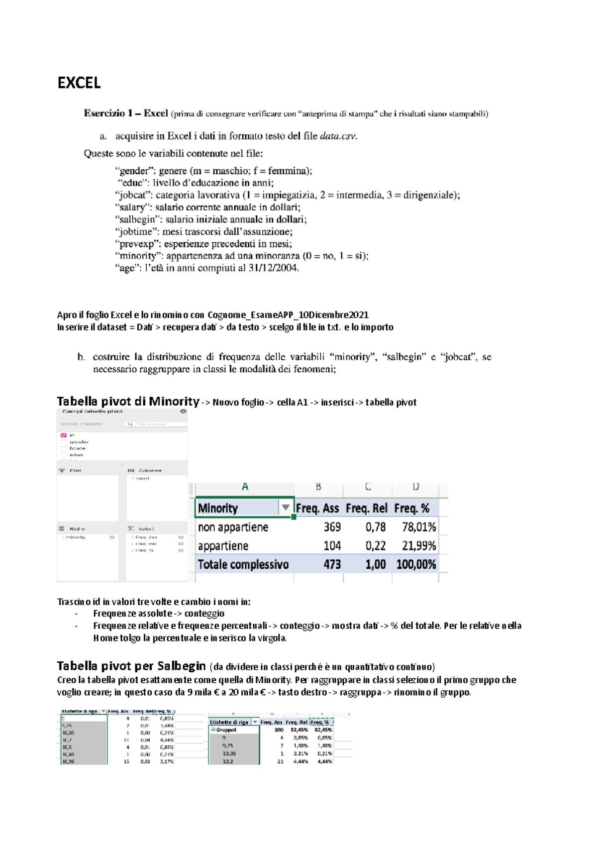 Svolgimento pratica esame - EXCEL Apro il foglio Excel e lo rinomino ...