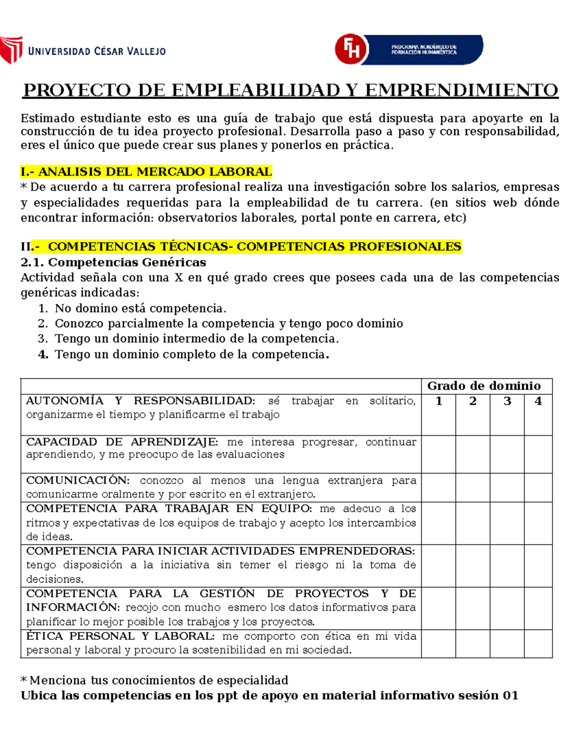 Proyecto DE Empleabilidad Y Emprendimiento 2023ok - PROYECTO DE ...